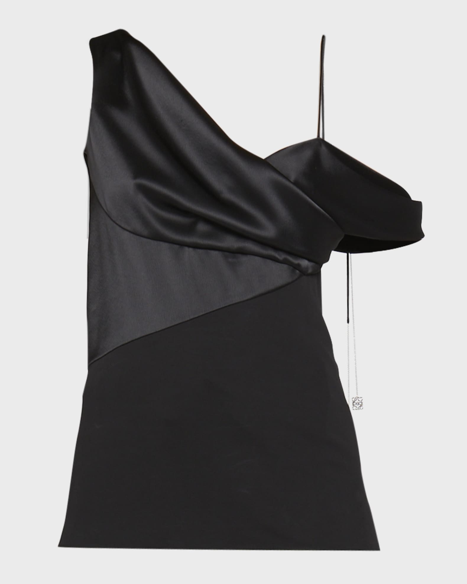 Loewe One-Shoulder Draped Satin Top | Neiman Marcus
