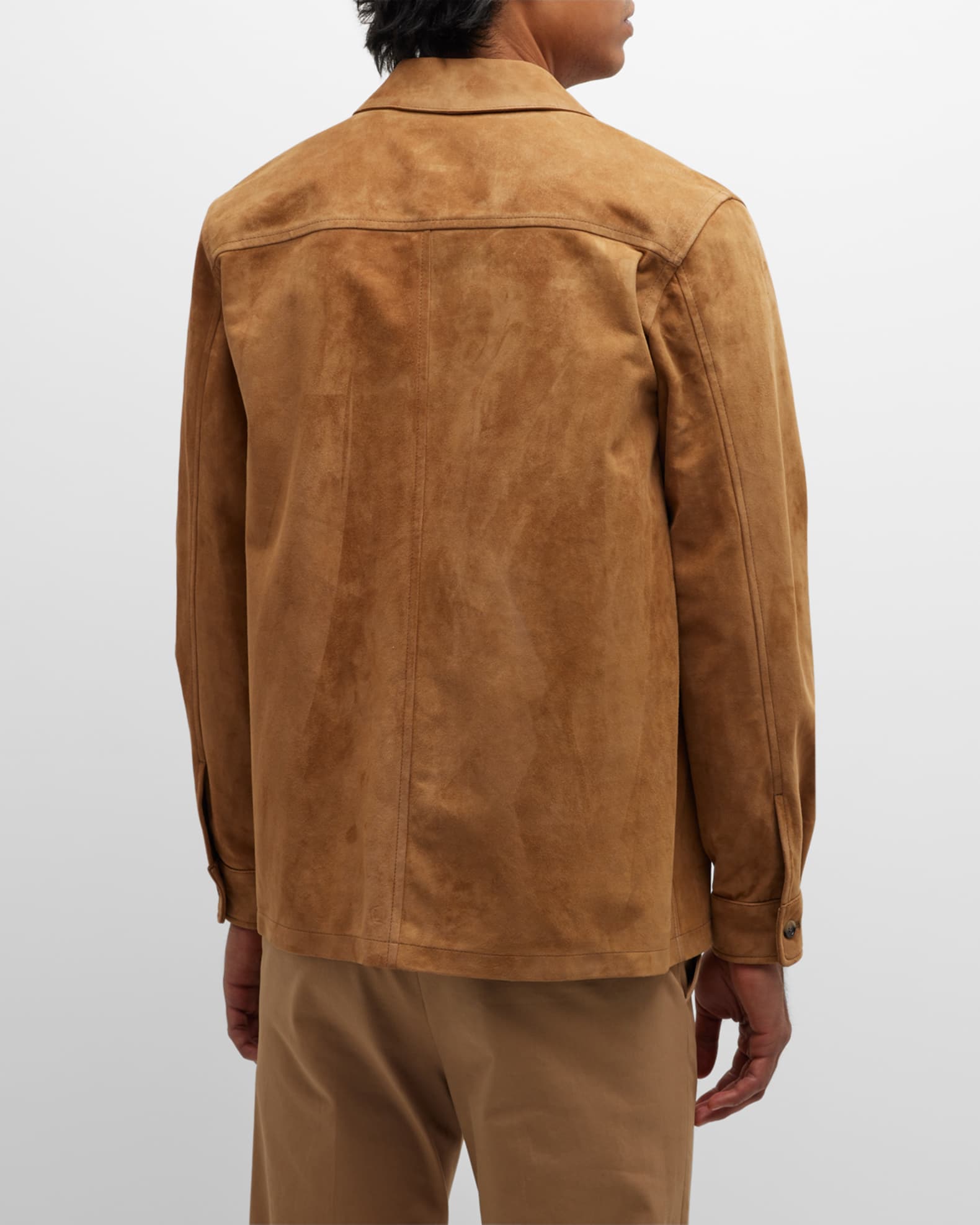 Paul Smith Men's Suede Leather Shirt Jacket | Neiman Marcus