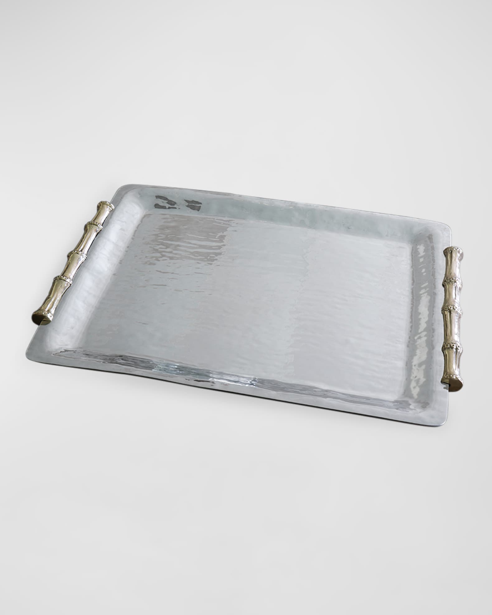 Beatriz Ball GARDEN Bamboo Medium Rectangular Tray with Golden Handles | Neiman Marcus