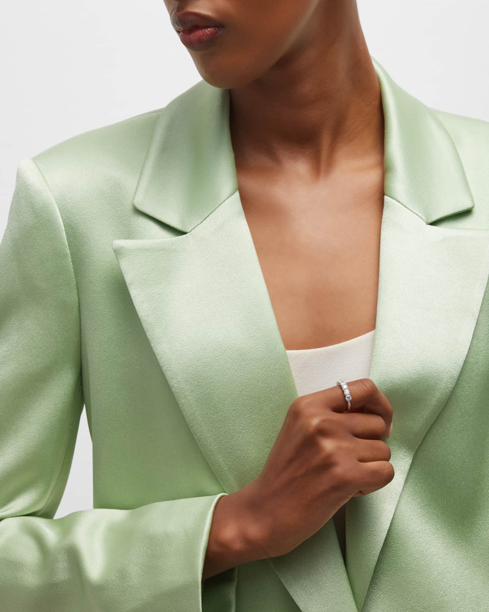 ZYDO 18K White Gold Diamond Half Band Ring, Size 6.5 | Neiman Marcus