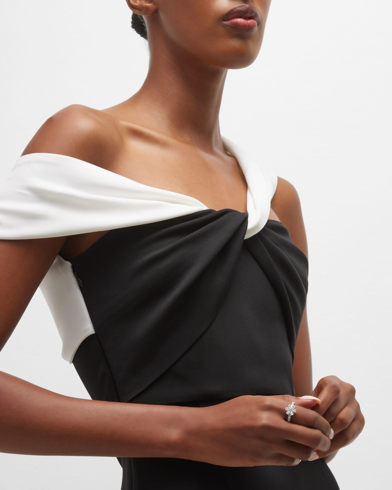 ZYDO 18K White Gold Flower Ring with Diamonds, Size 6.5 | Neiman Marcus