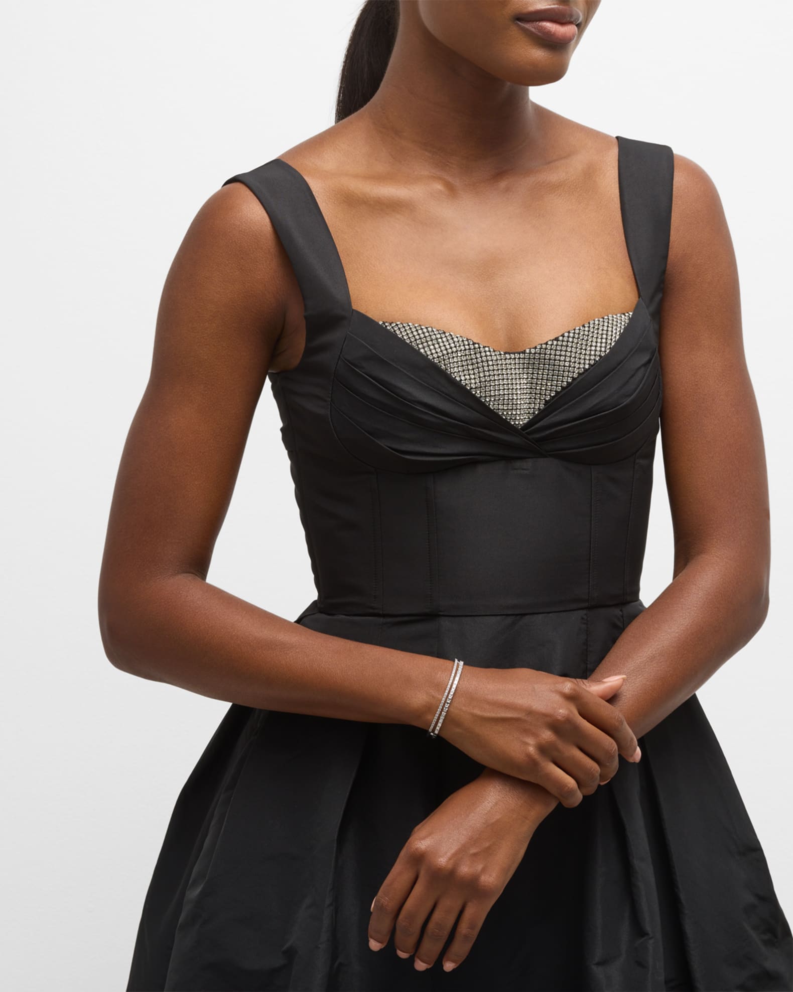 ZYDO 18K White Gold Rigid Bracelet with Diamonds | Neiman Marcus