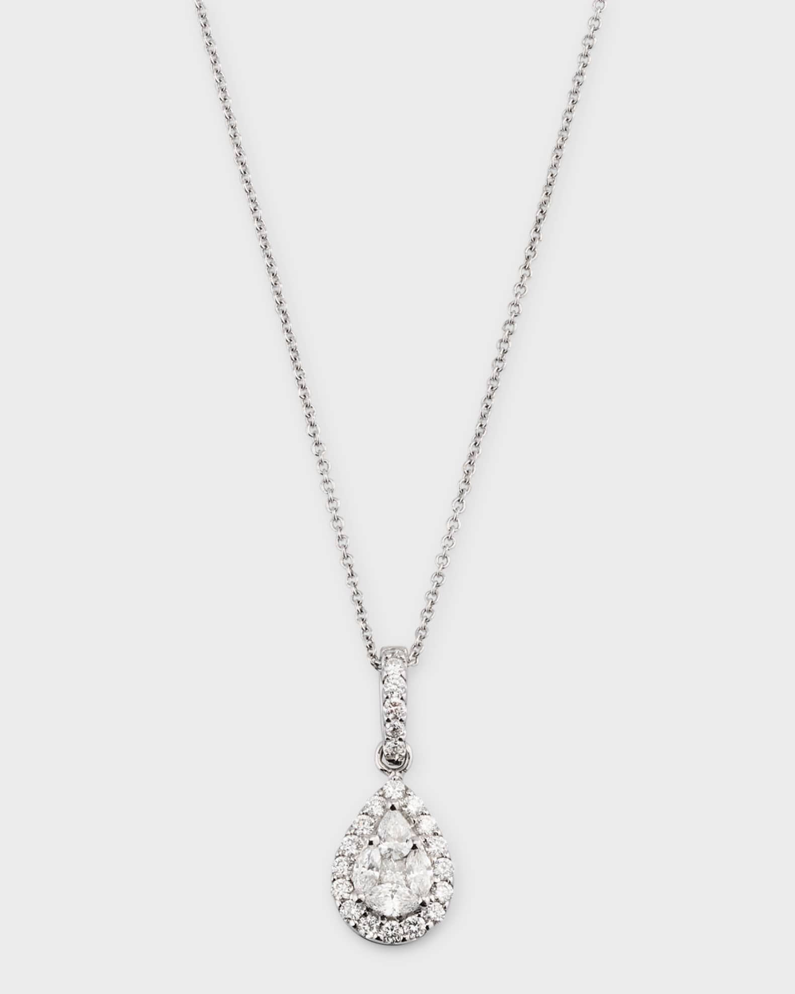 ZYDO 18K White Gold Pear Shape Pendent Necklace with Diamonds | Neiman ...