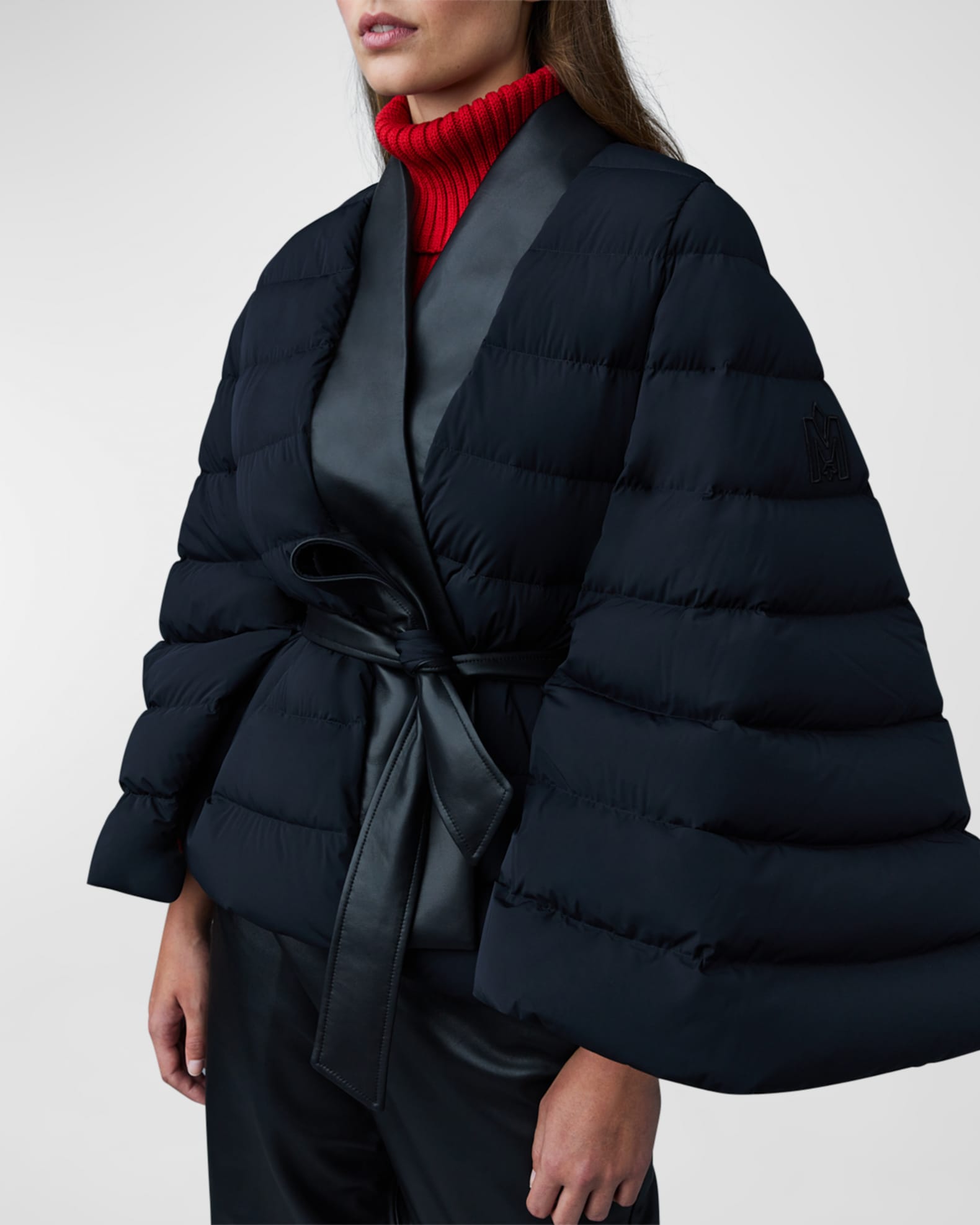 Mackage Julieta Wrap Puffer Coat w/ Belt | Neiman Marcus
