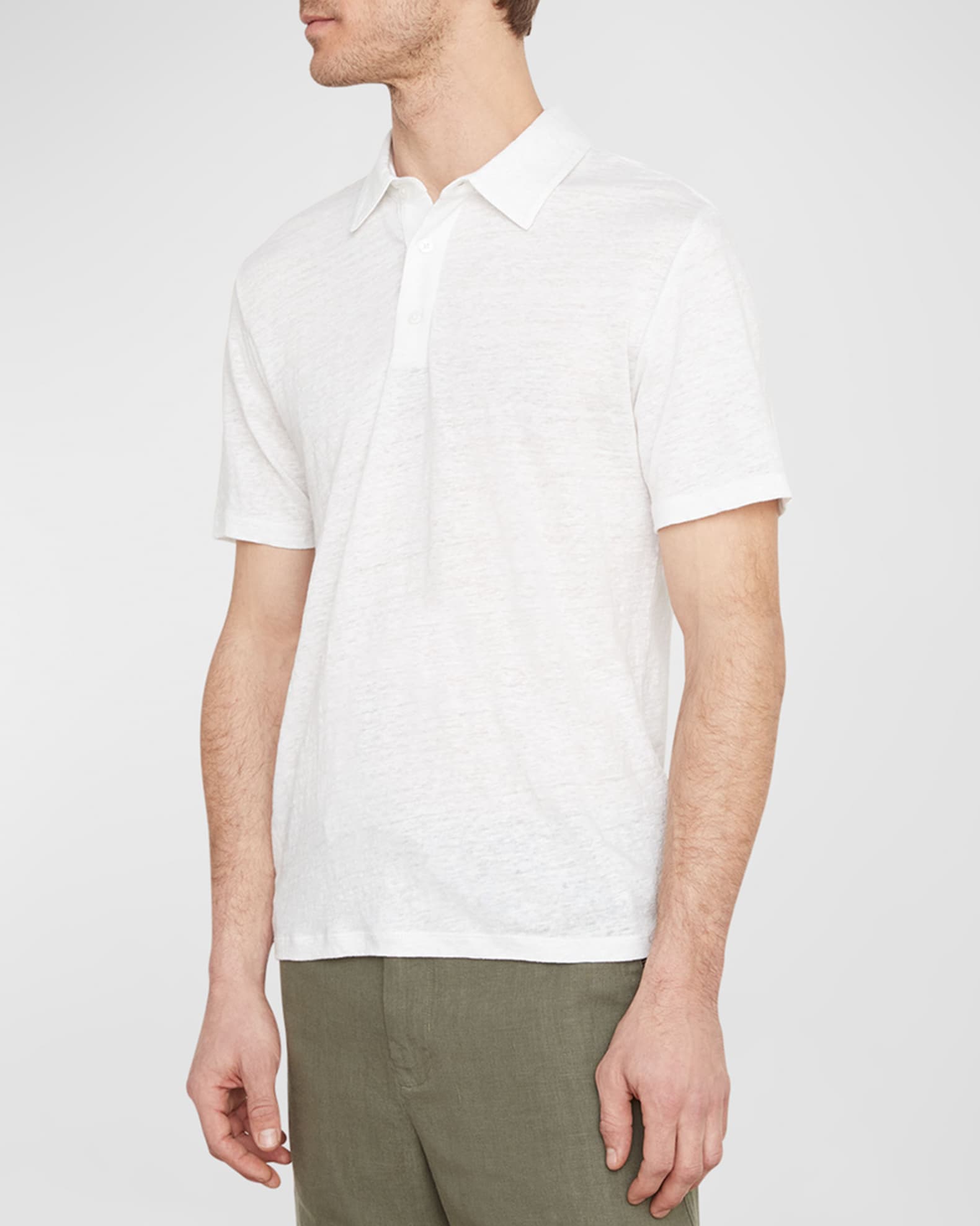 Vince Men's Linen Polo Shirt | Neiman Marcus
