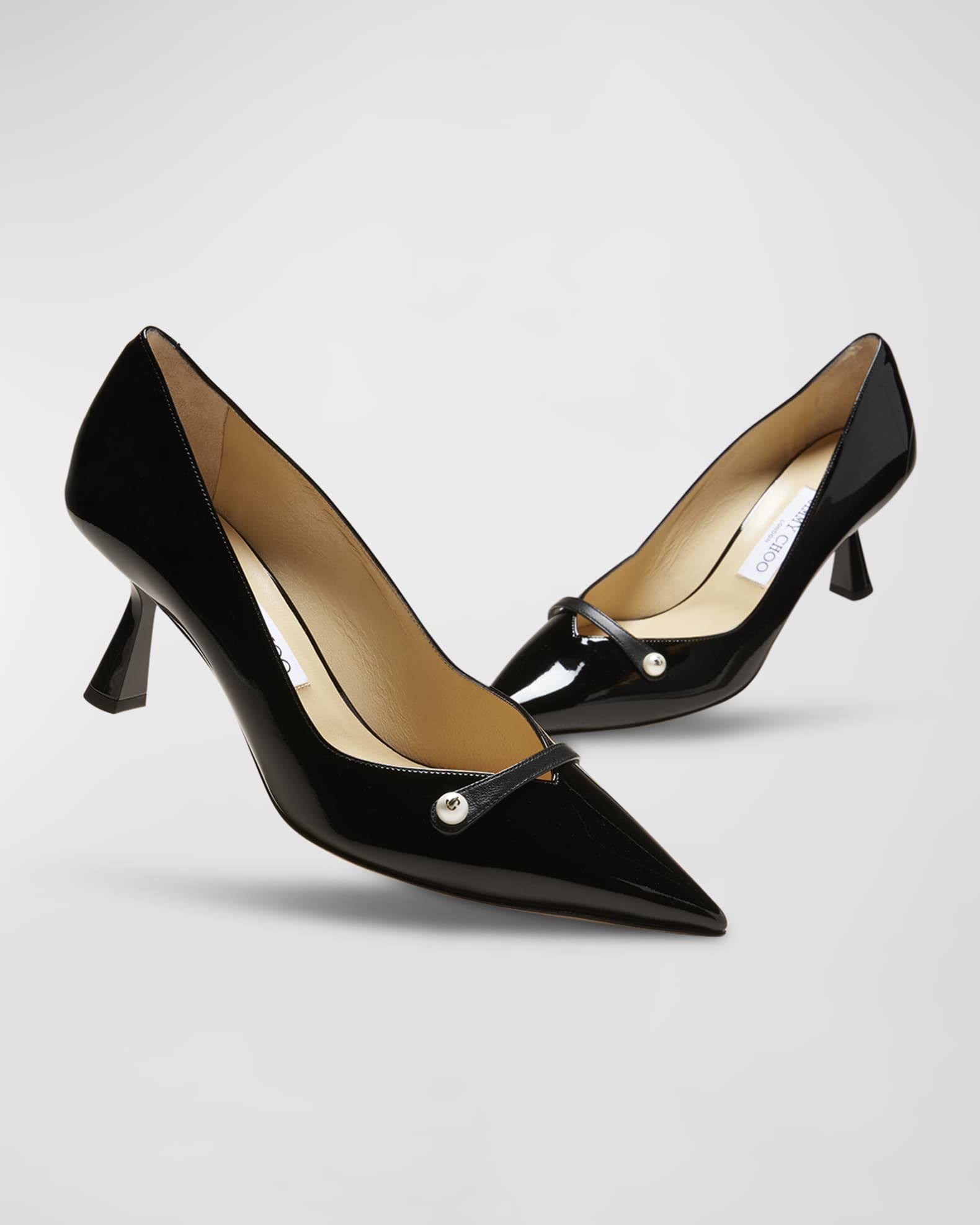 Jimmy Choo Rosalia Patent Pearly-Strap Pumps | Neiman Marcus Jimmy Choo Rosalia Patent Pearly-Strap Pumps | Neiman Marcus