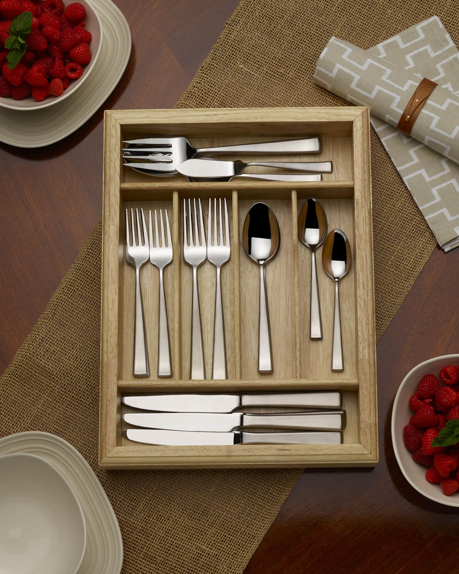 Mikasa Essex Satin 65-Piece Flatware Set With Caddy | Neiman Marcus