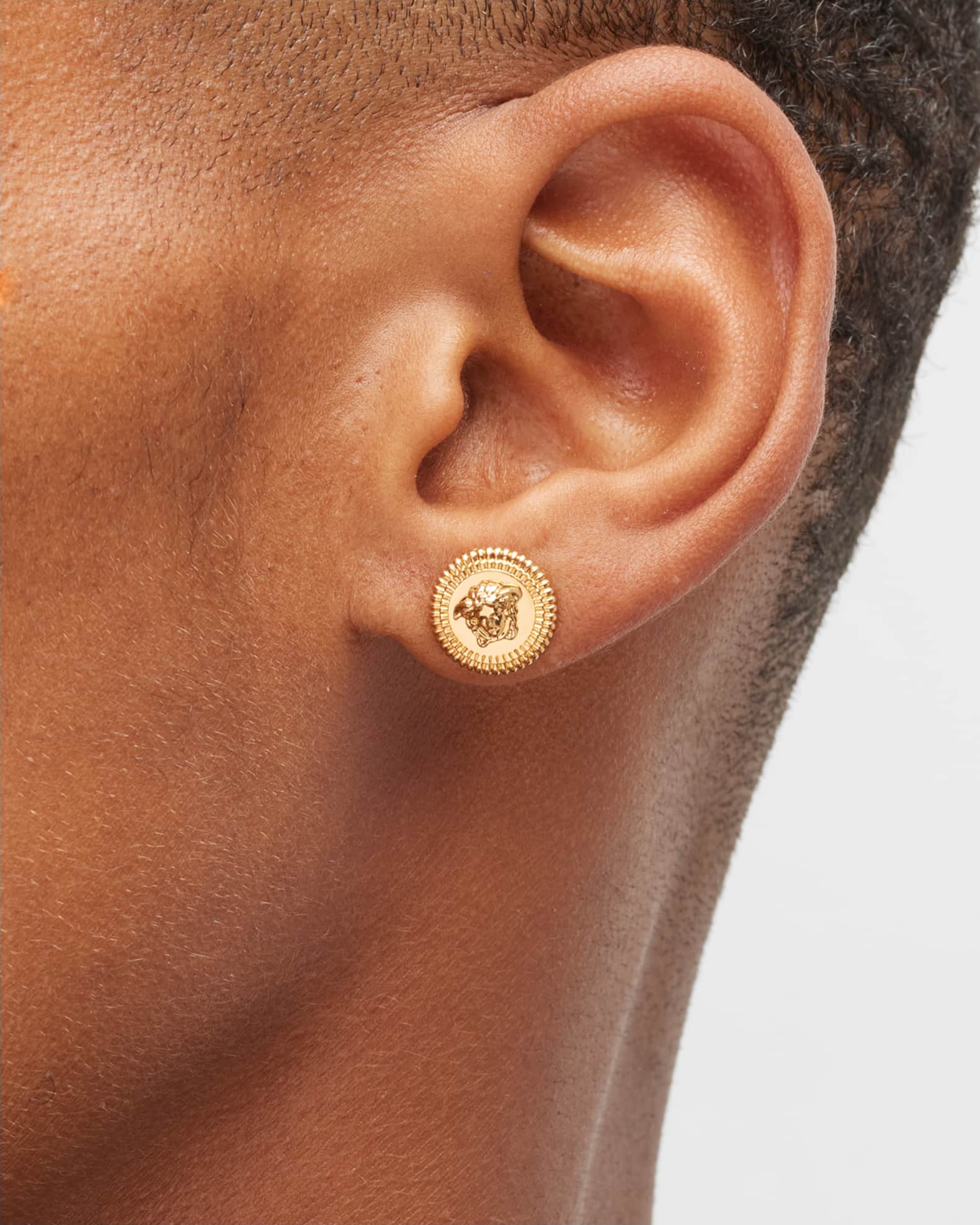 Versace Men's Medusa Stud Earrings | Neiman Marcus