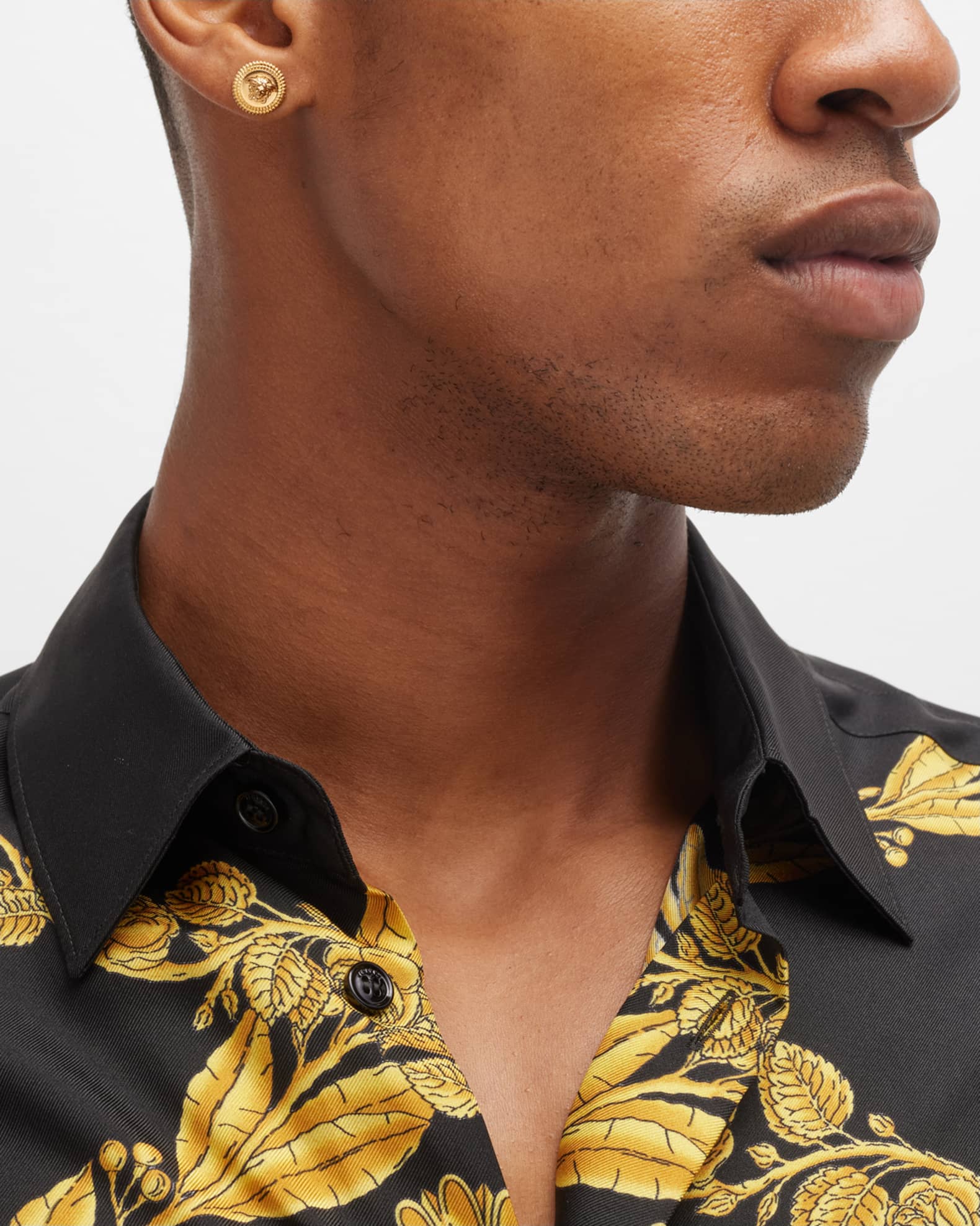 Versace Men's Medusa Stud Earrings | Neiman Marcus