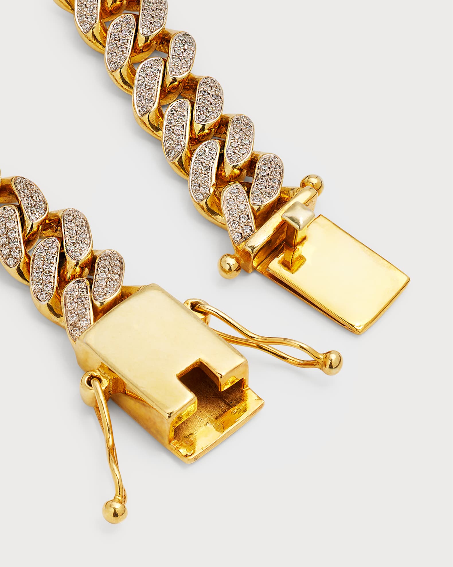 Neiman Marcus Diamonds 18K Yellow Gold Diamond Curb Link Chain, 30"L ...