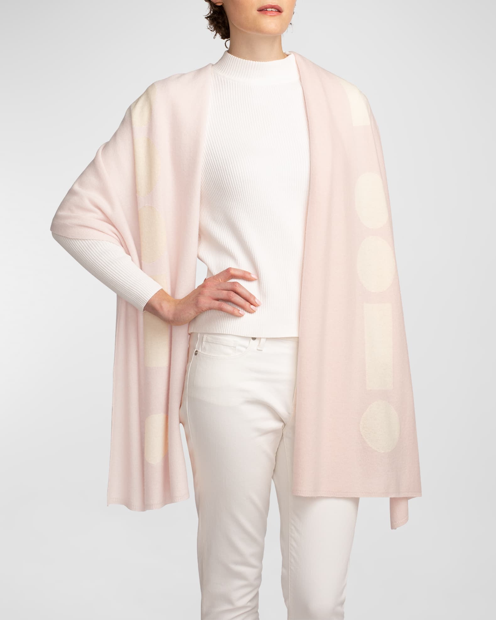 Elyse Maguire Morse Code Love Cashmere Knit Wrap | Neiman Marcus