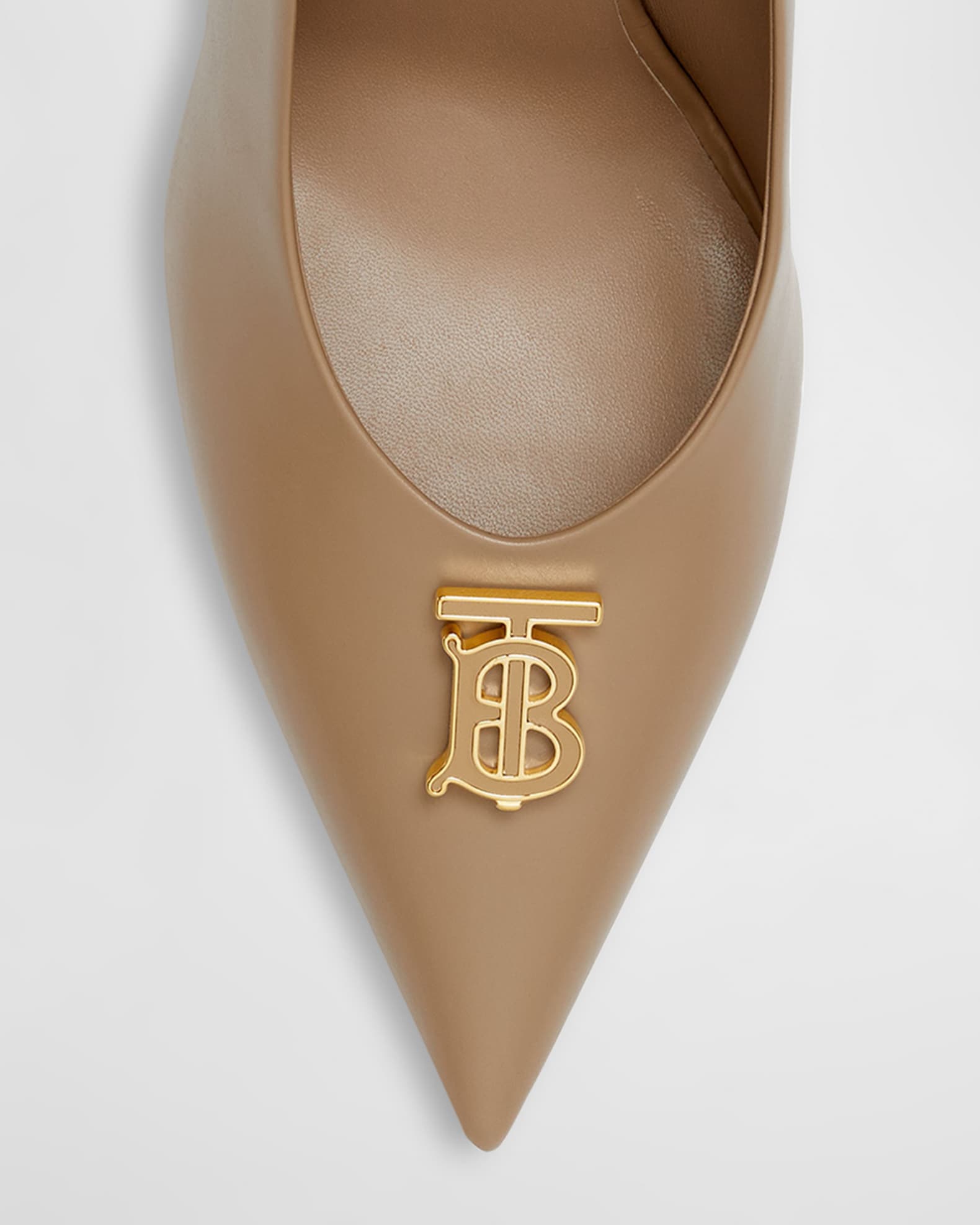 Burberry Calfskin Medallion Stiletto Pumps | Neiman Marcus