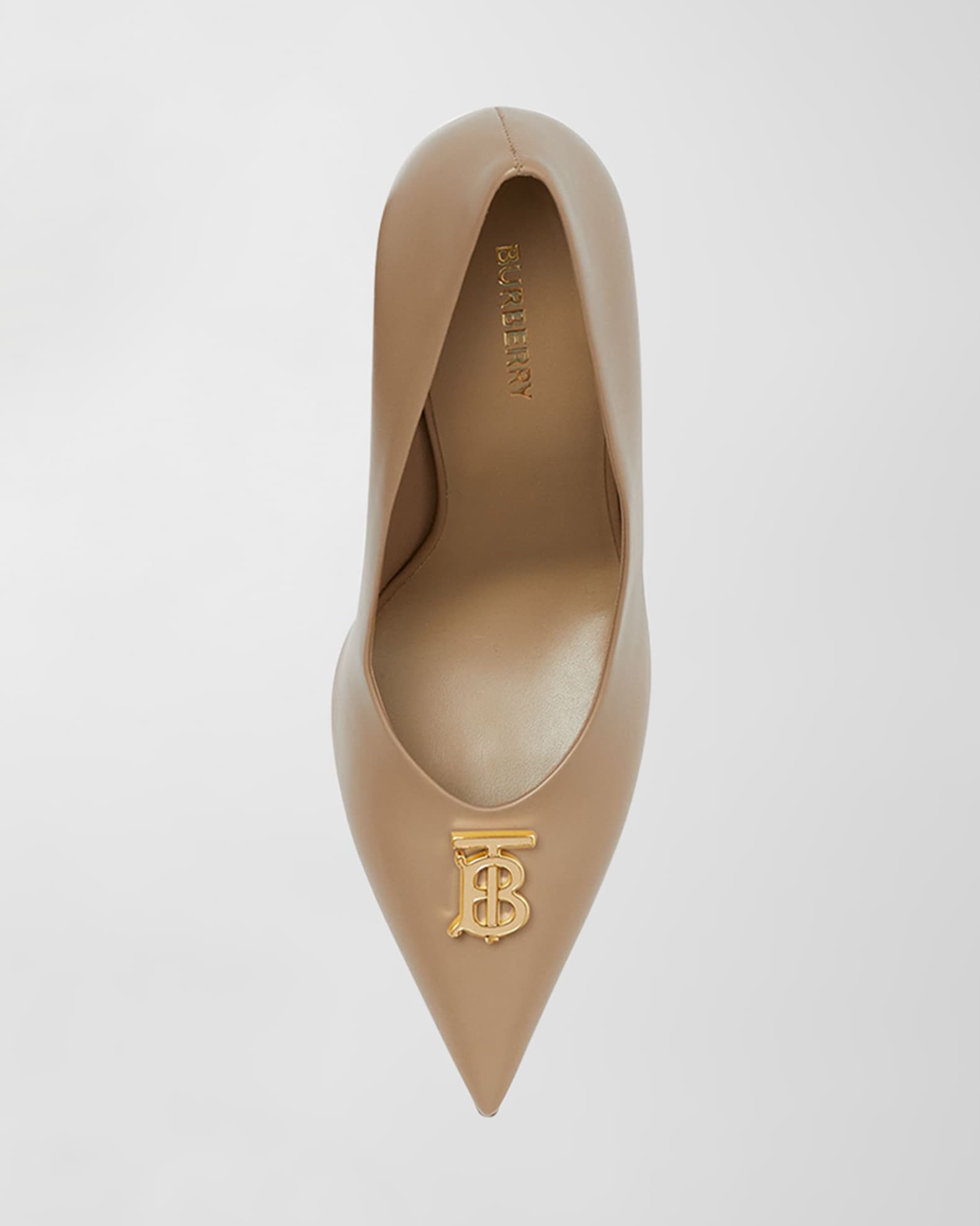 Burberry Calfskin Medallion Stiletto Pumps | Neiman Marcus