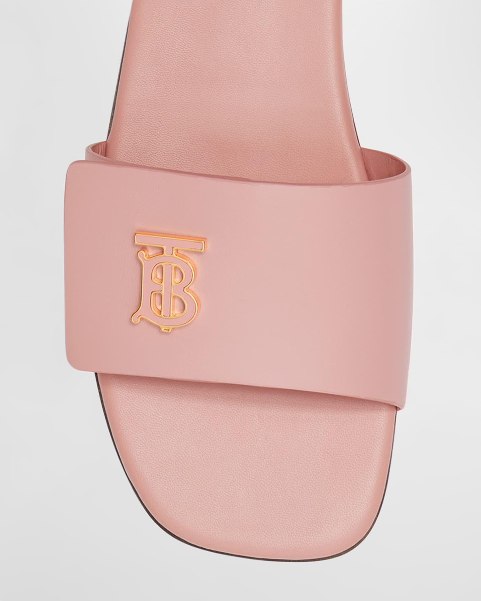 Burberry Sloane TB Leather Slide Sandals | Neiman Marcus