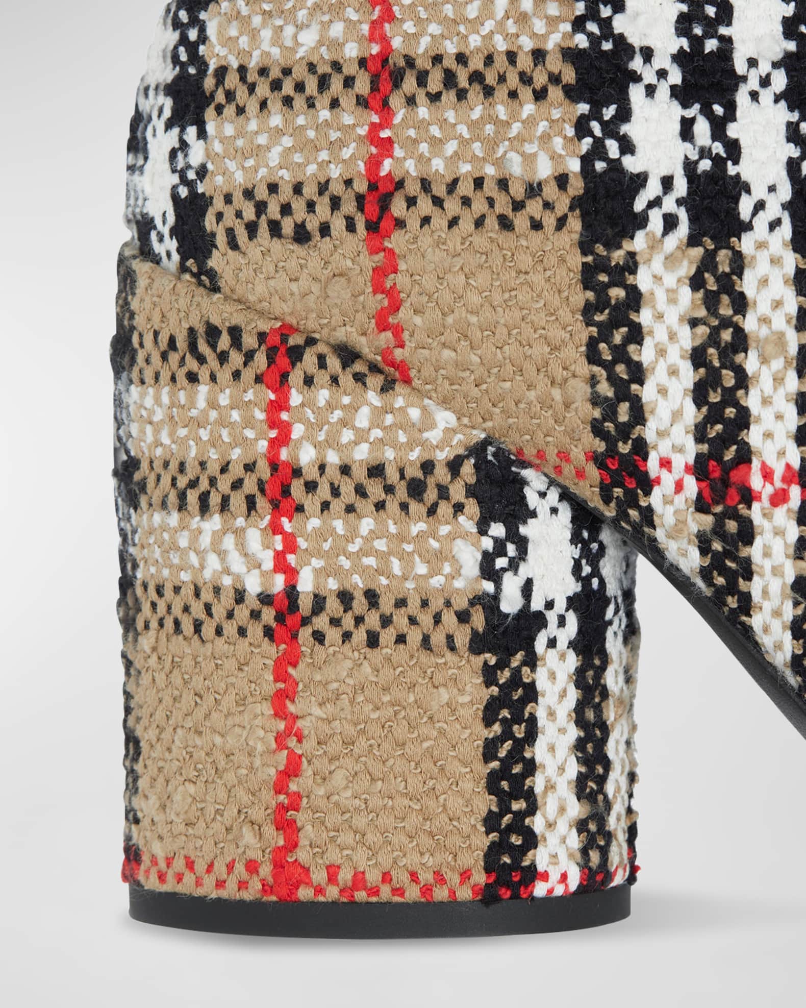 Burberry Anita Check Block-Heel Ankle Boots | Neiman Marcus