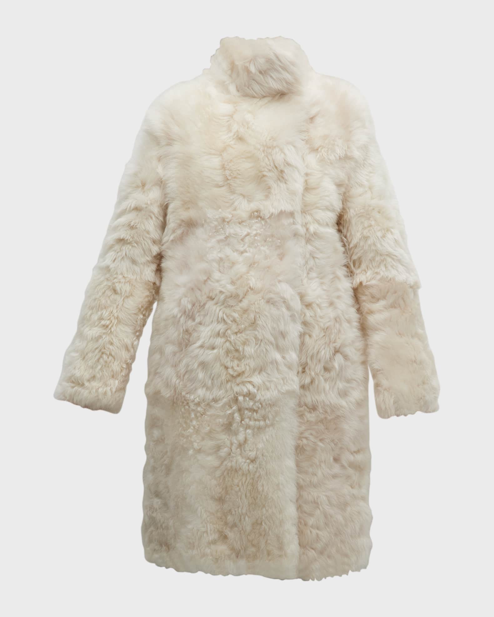 Yves Salomon Lamb Shearling Belted Long Coat | Neiman Marcus
