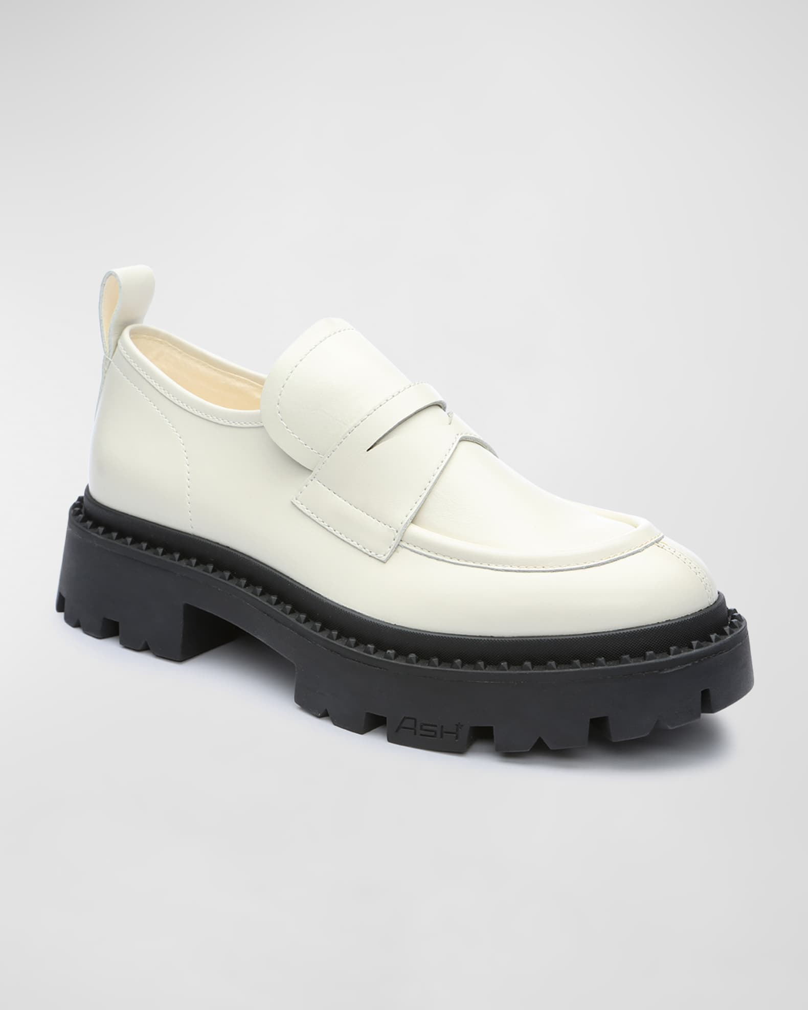 Ash Genial Leather Lug-Sole Penny Loafers | Neiman Marcus
