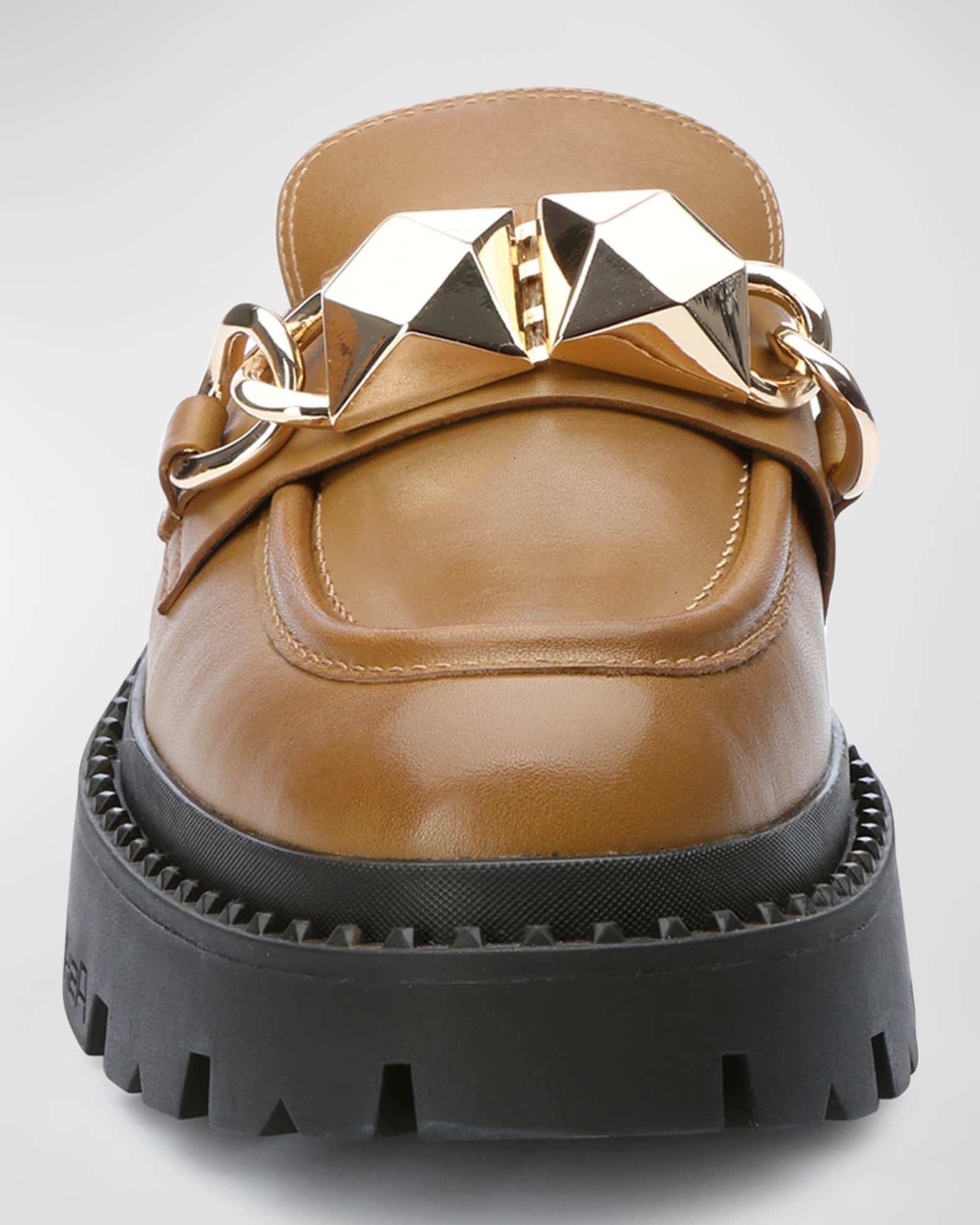 Ash Genius Calfskin Chain Loafer Mules | Neiman Marcus