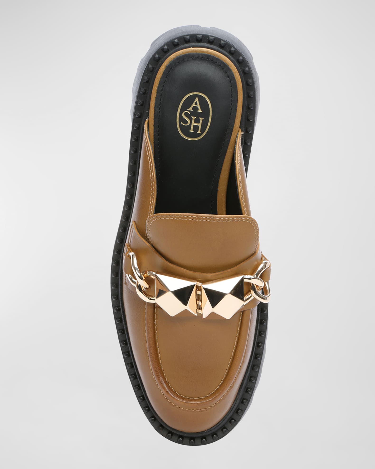 Ash Genius Calfskin Chain Loafer Mules | Neiman Marcus