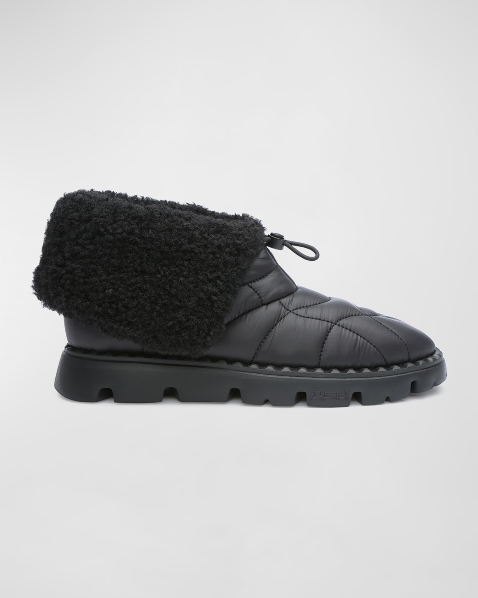 Ash Jennie Quilted Faux Fur Snow Booties | Neiman Marcus