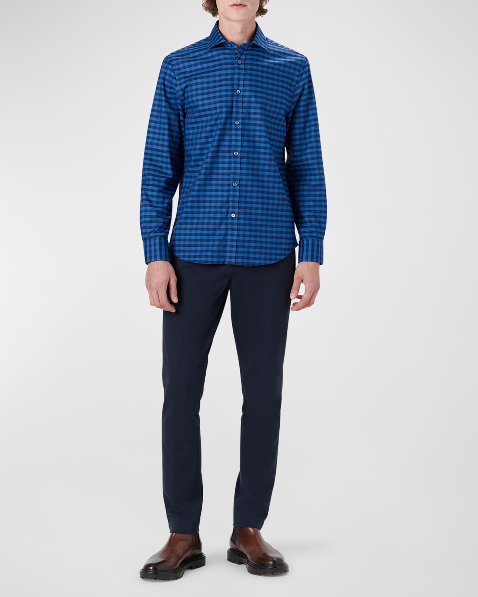 Bugatchi Men's Cotton-Stretch Sport Shirt | Neiman Marcus