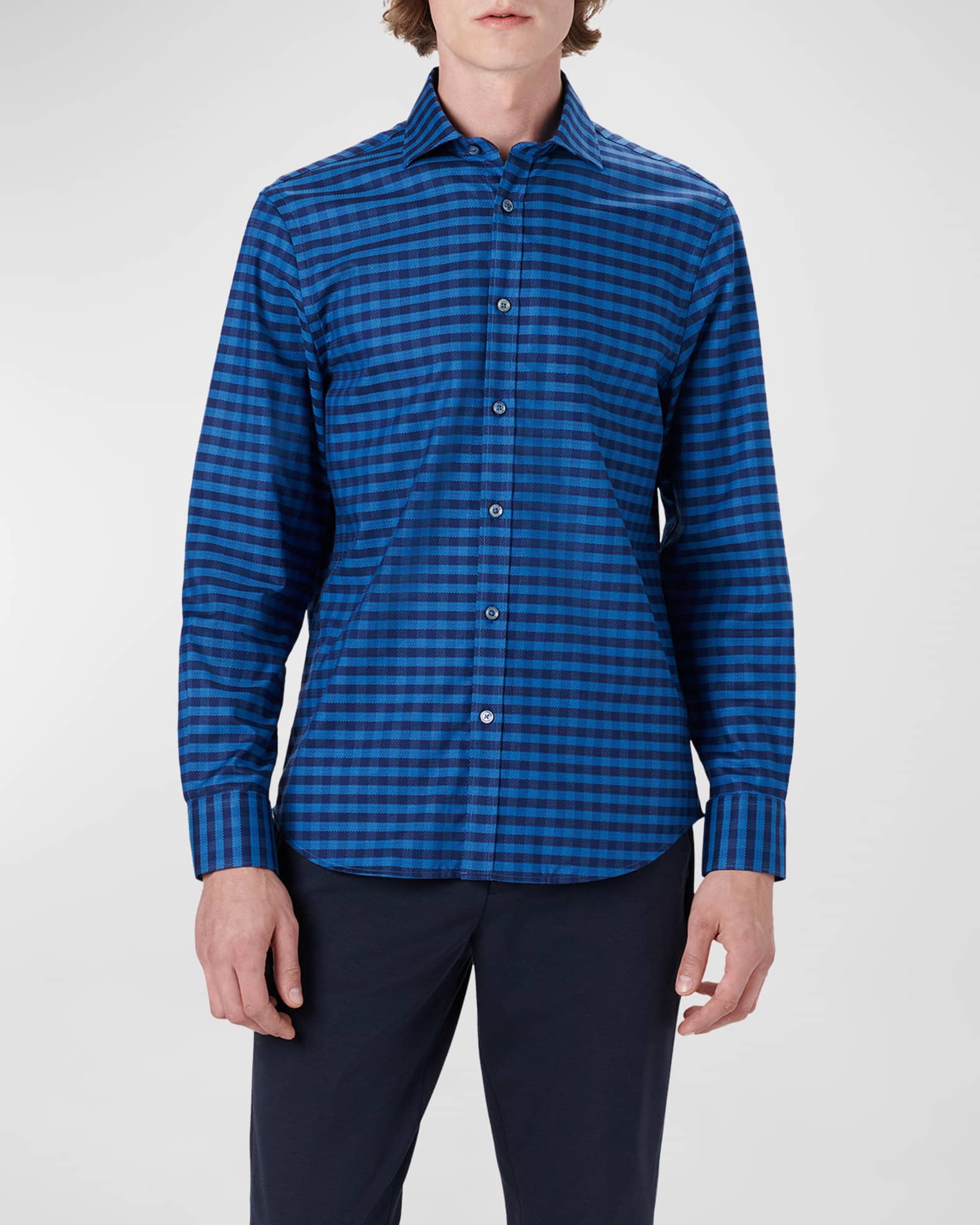 Bugatchi Men's Cotton-Stretch Sport Shirt | Neiman Marcus