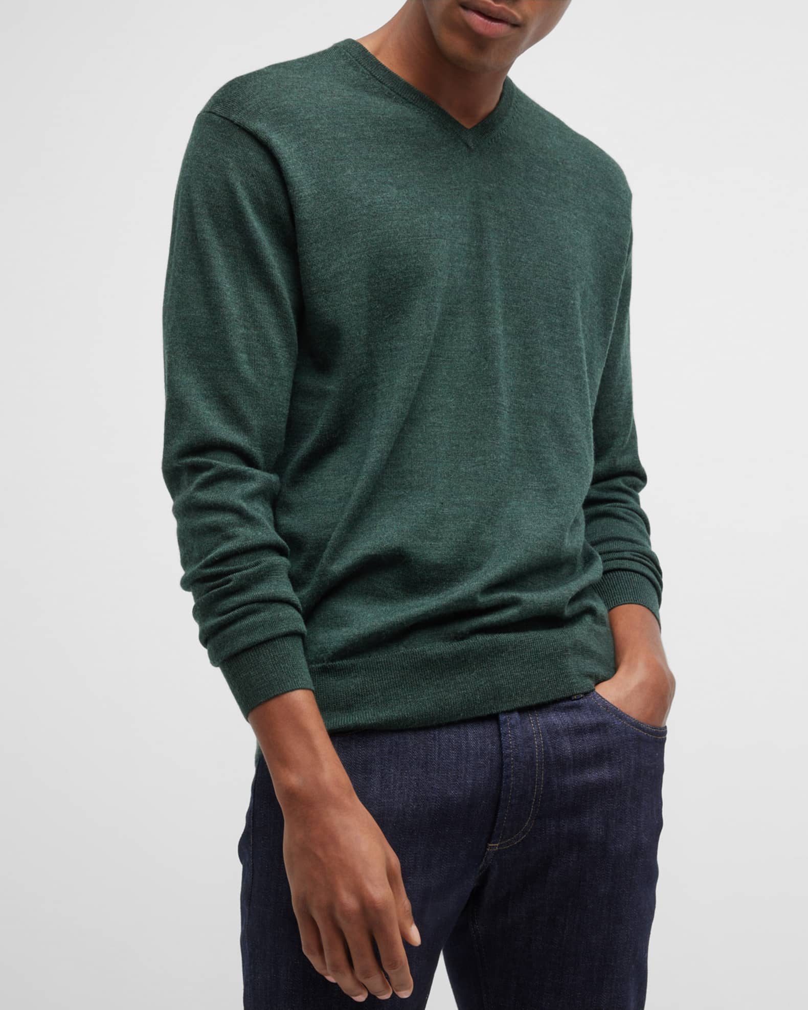 Peter Millar Men's Autumn Crest V-Neck Sweater | Neiman Marcus