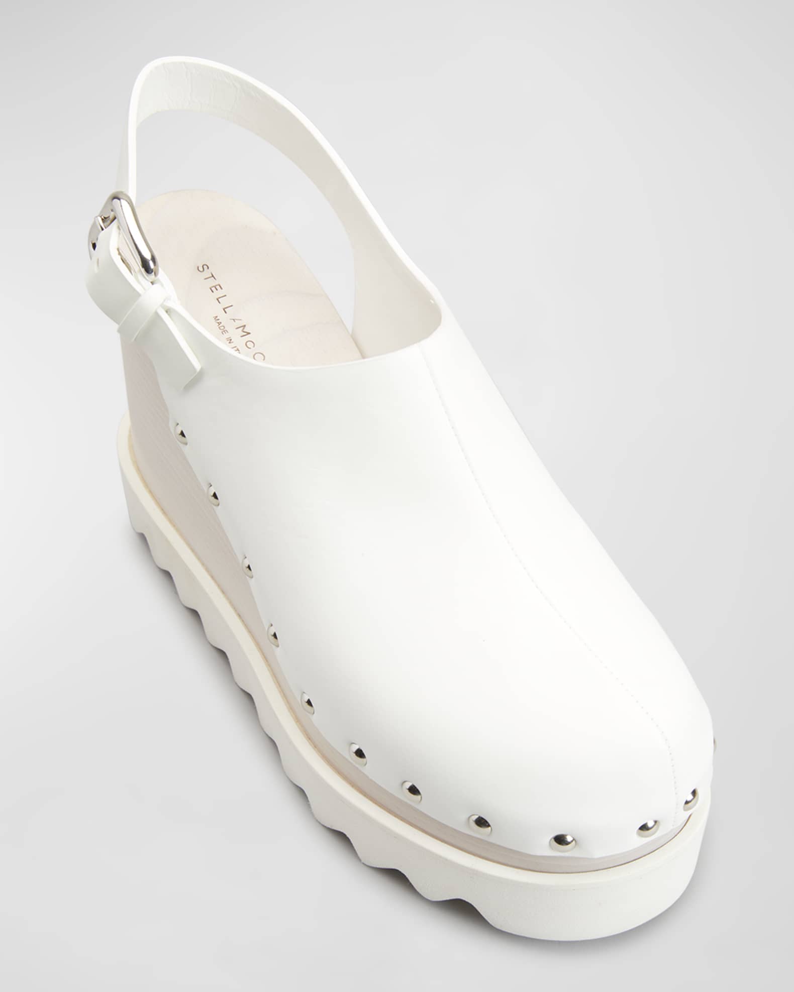 Stella McCartney Elyse Vegan Slingback Platform Clogs | Neiman Marcus