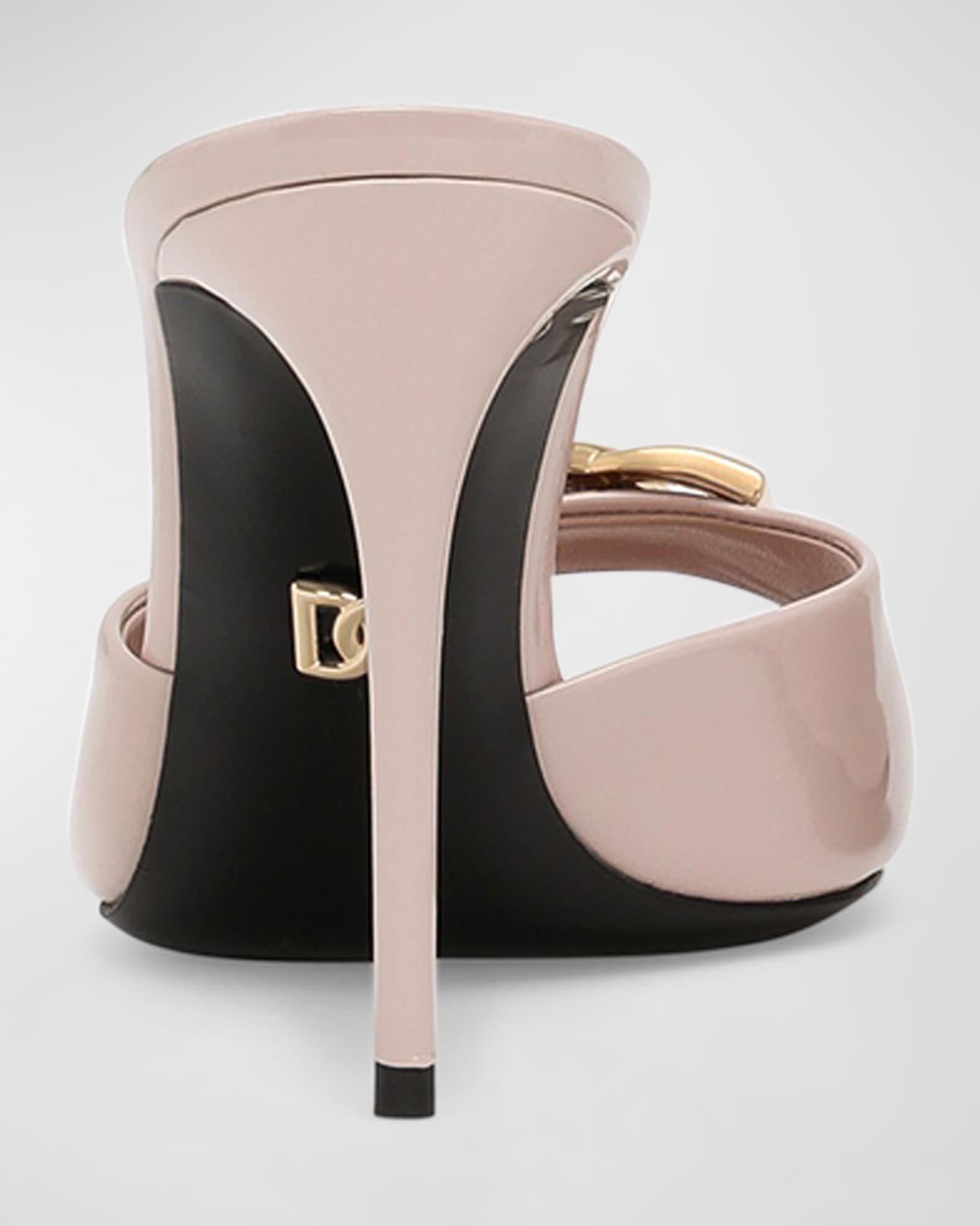 Dolce&Gabbana Vernice Patent Stiletto Mule Sandals | Neiman Marcus
