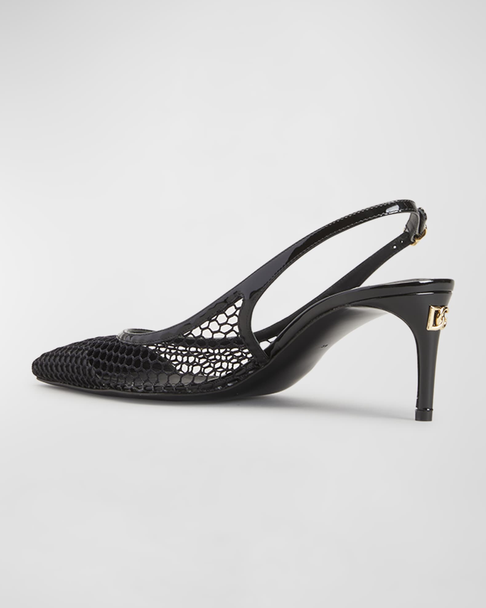 Dolce&Gabbana Vernice Netted Slingback Sandals | Neiman Marcus