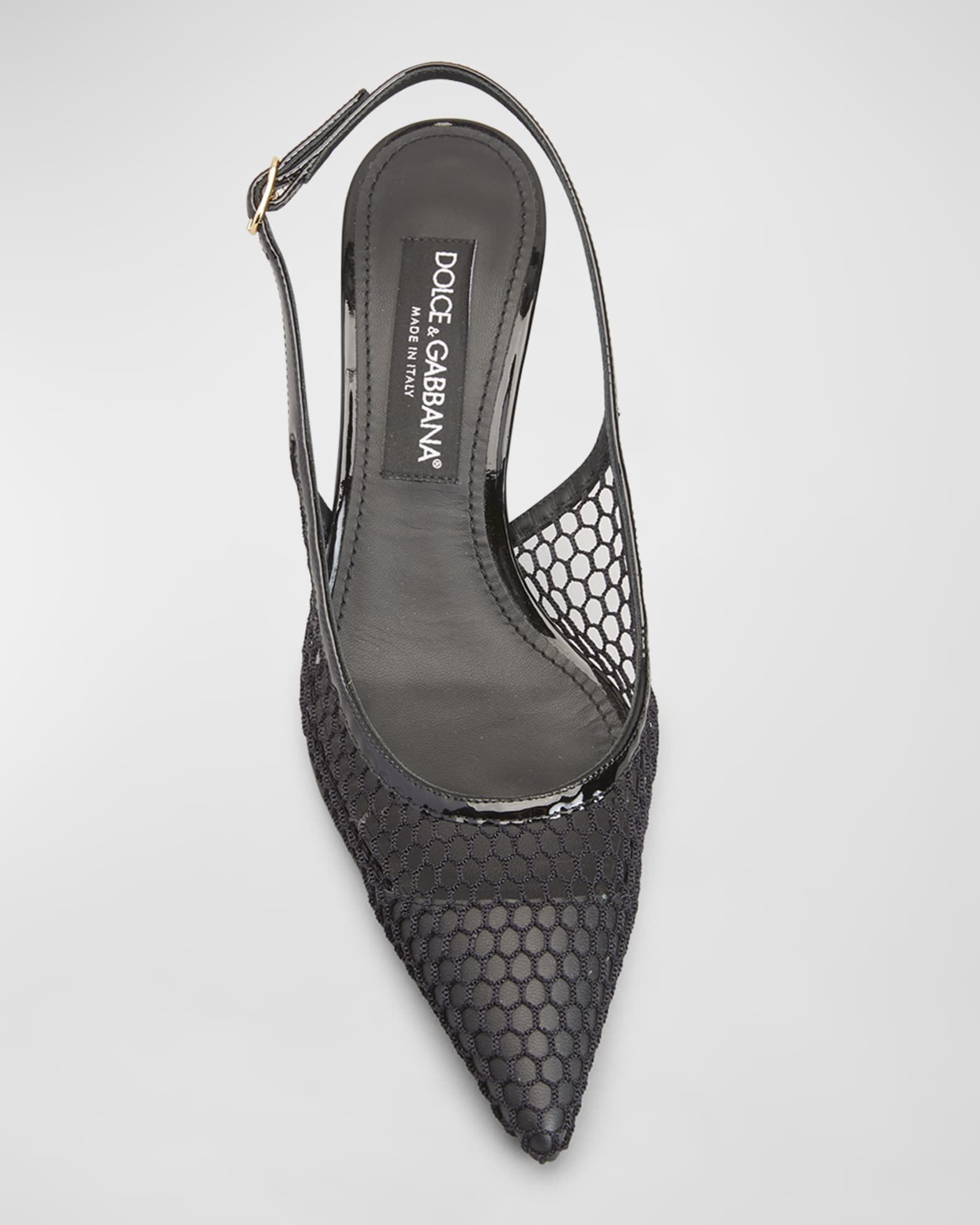 Dolce&Gabbana Vernice Netted Slingback Sandals | Neiman Marcus