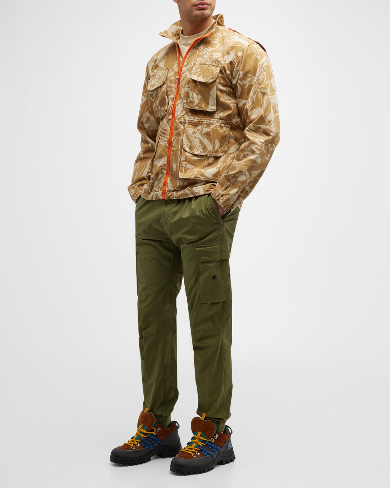 Aries Men's Crinkled Camo Cargo Jacket | Neiman Marcus