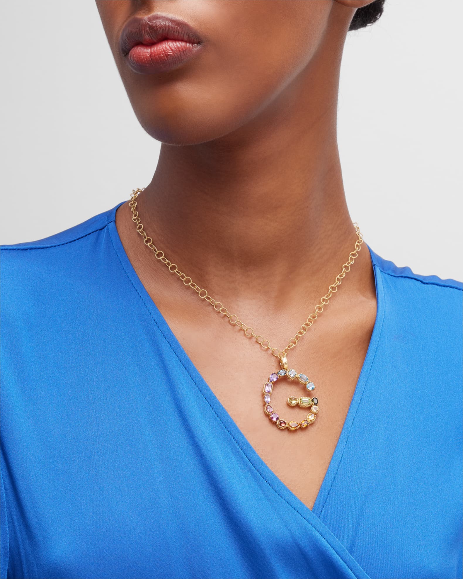 Dolce&Gabbana Yellow Gold Multi Fine Gem Charm, Letter G | Neiman Marcus