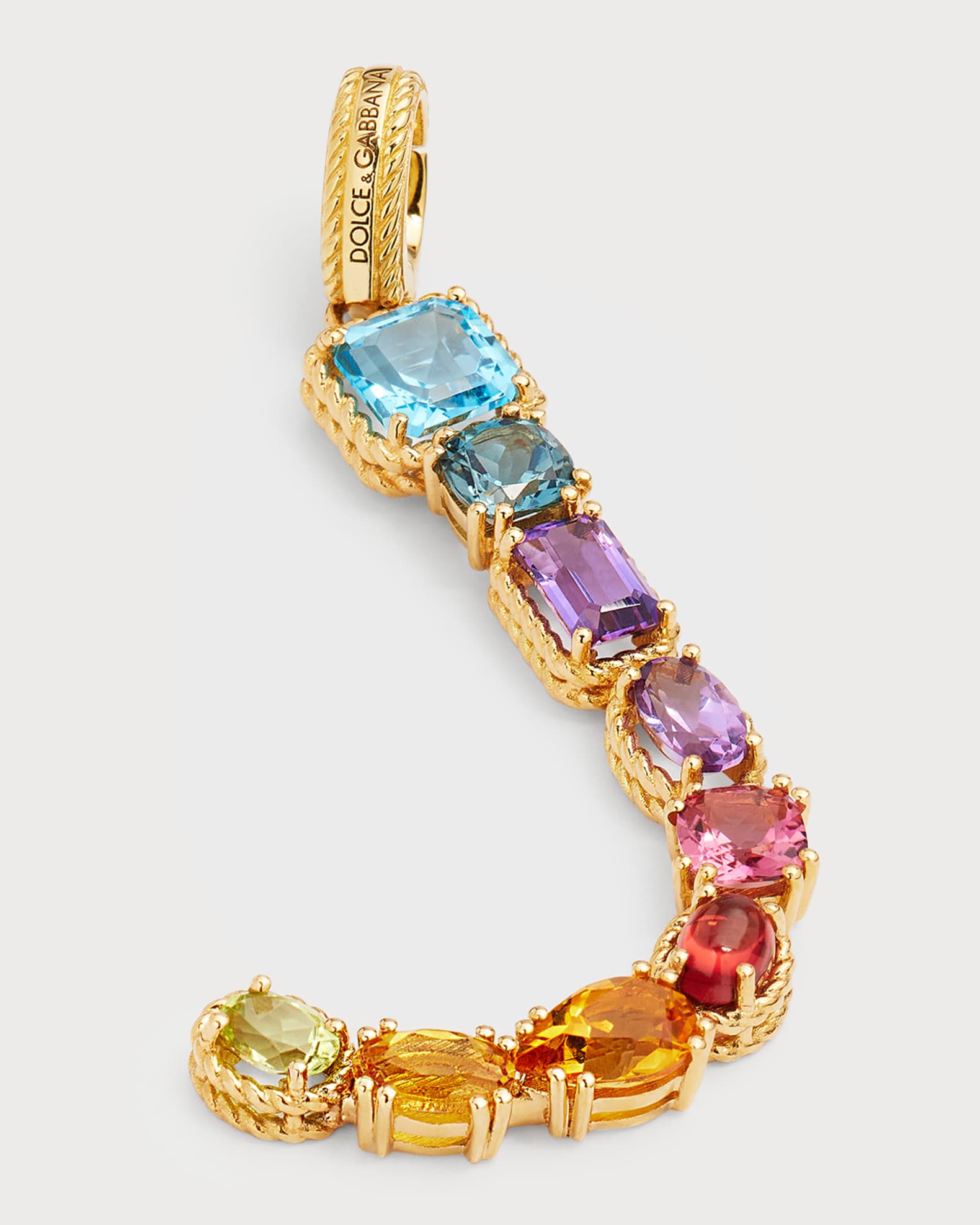 Dolce&Gabbana Yellow Gold Multi Fine Gem Charm, Letter J | Neiman Marcus