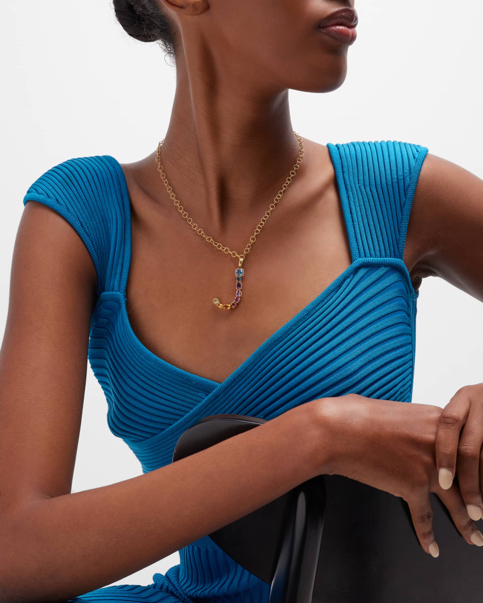 Dolce&Gabbana Yellow Gold Multi Fine Gem Charm, Letter J | Neiman Marcus