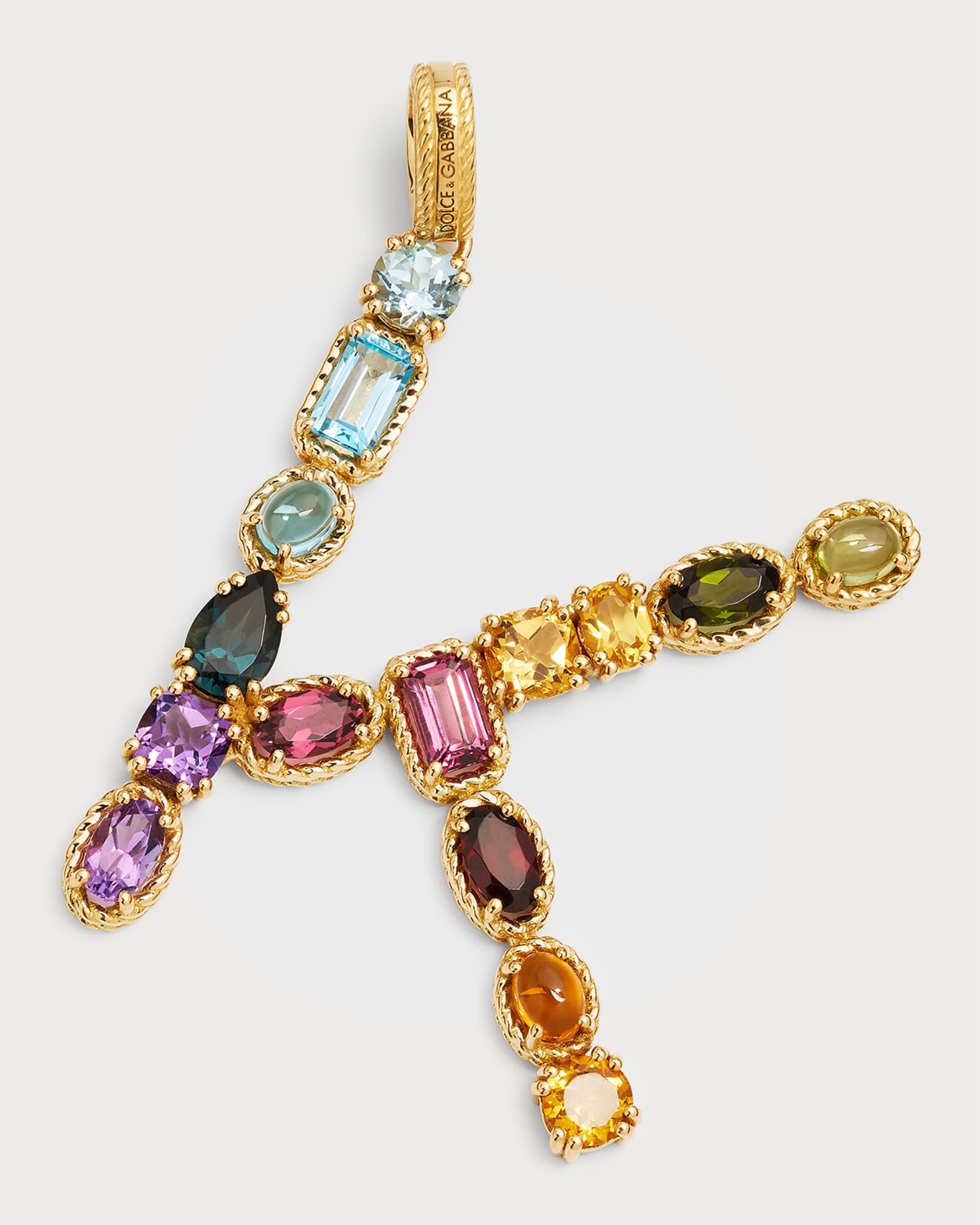 Dolce&Gabbana Yellow Gold Multi Fine Gem Charm, Letter K | Neiman Marcus