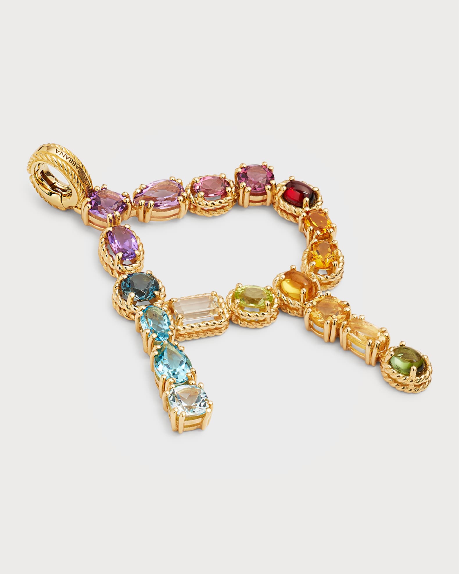Dolce&Gabbana Yellow Gold Multi Fine Gem Charm, Letter R | Neiman Marcus