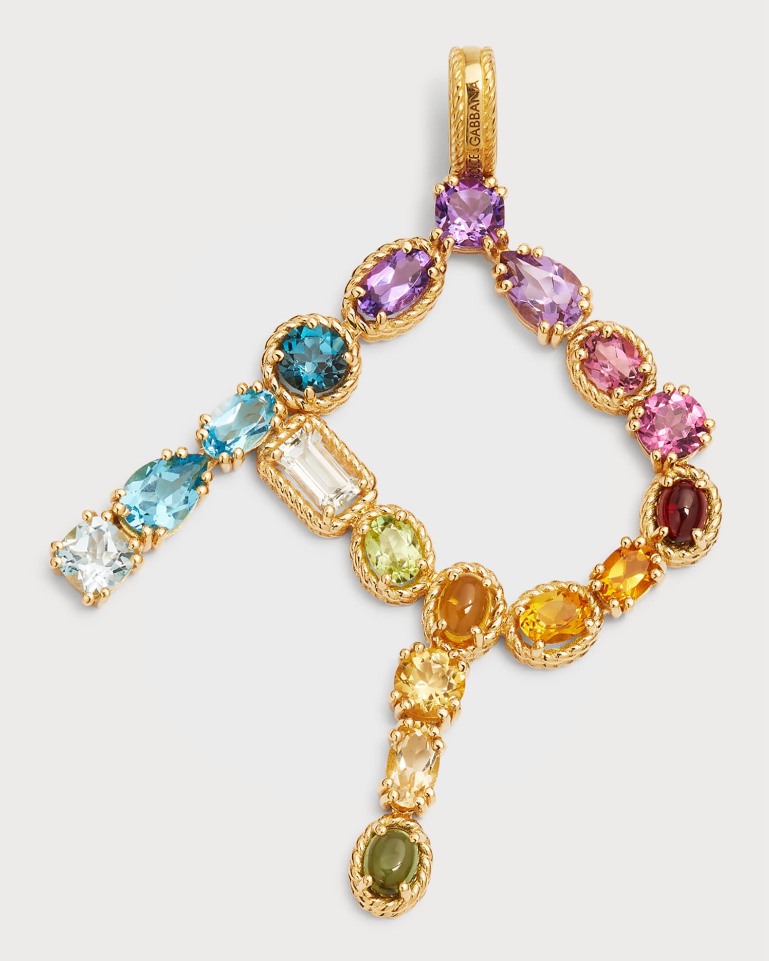 Dolce&Gabbana Yellow Gold Multi Fine Gem Charm, Letter R | Neiman Marcus