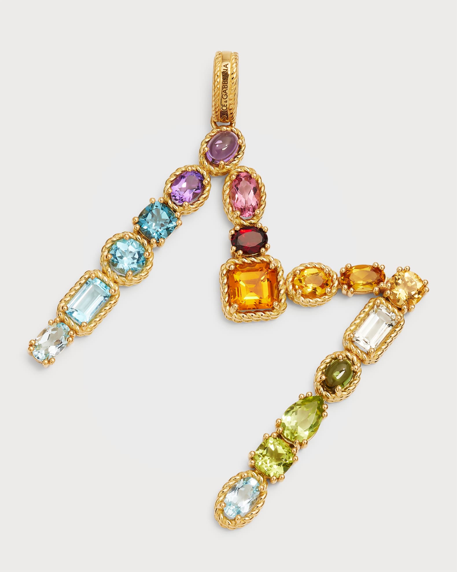 Dolce&Gabbana Yellow Gold Multi Fine Gem Charm, Letter M | Neiman Marcus