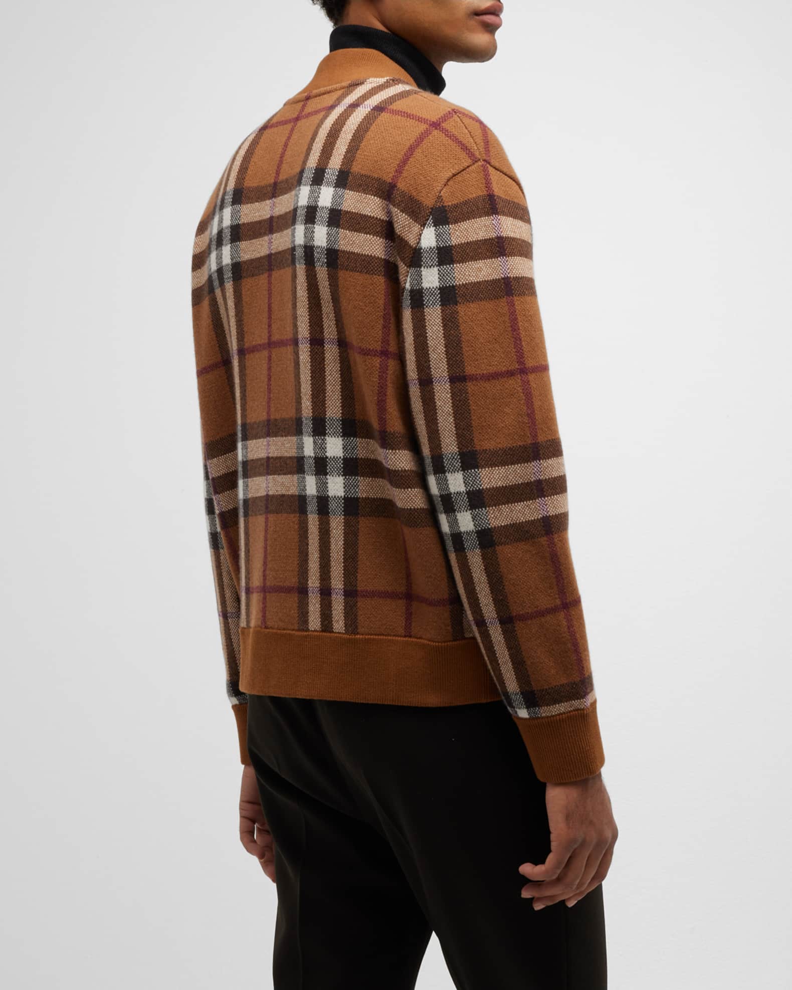 Burberry Men's Maltby Check Knit Jacket | Neiman Marcus