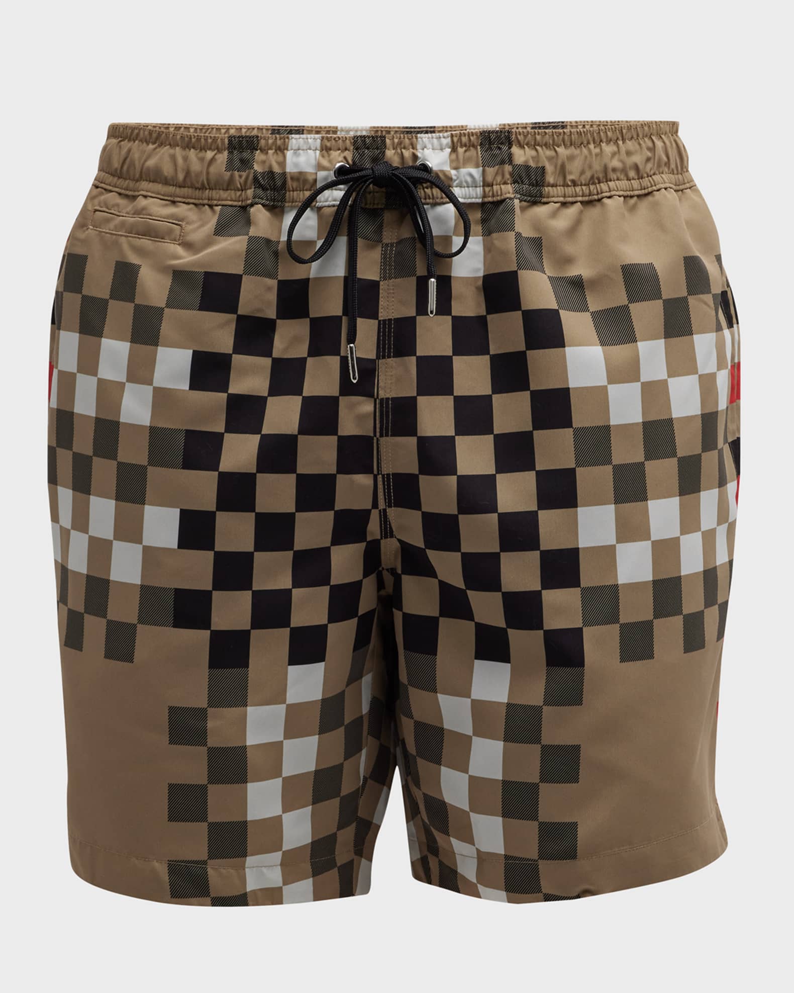 Burberry Men's Martin Pixel Check Swim Shorts | Neiman Marcus