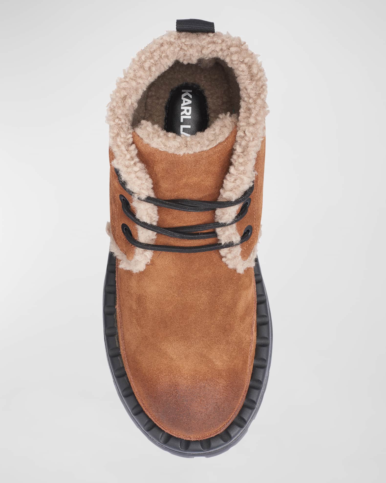 Karl Lagerfeld Paris Men's Faux Shearling-Lined Suede Chukka Boots ...
