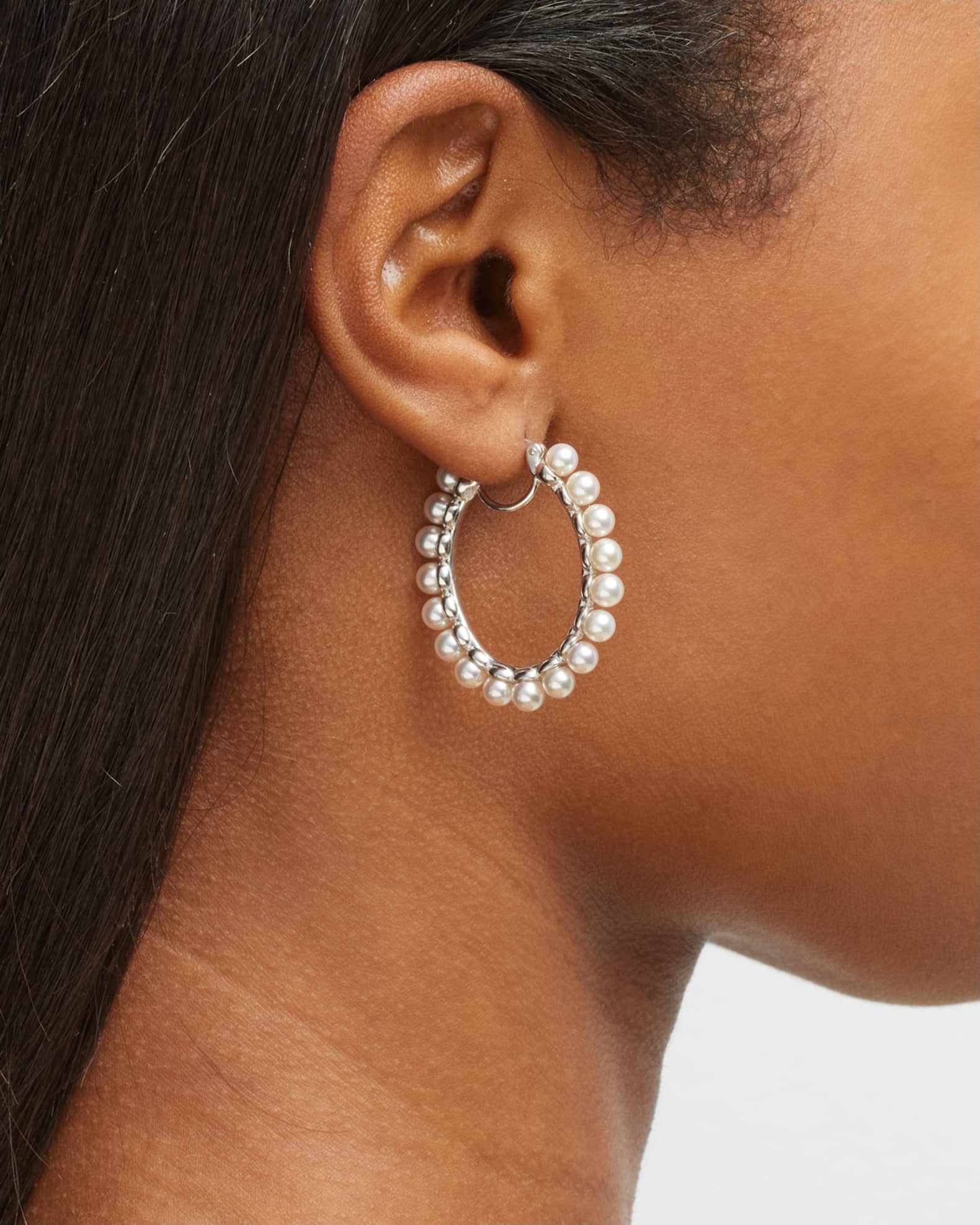 Majorica Ada Pearl Hoop Earrings | Neiman Marcus