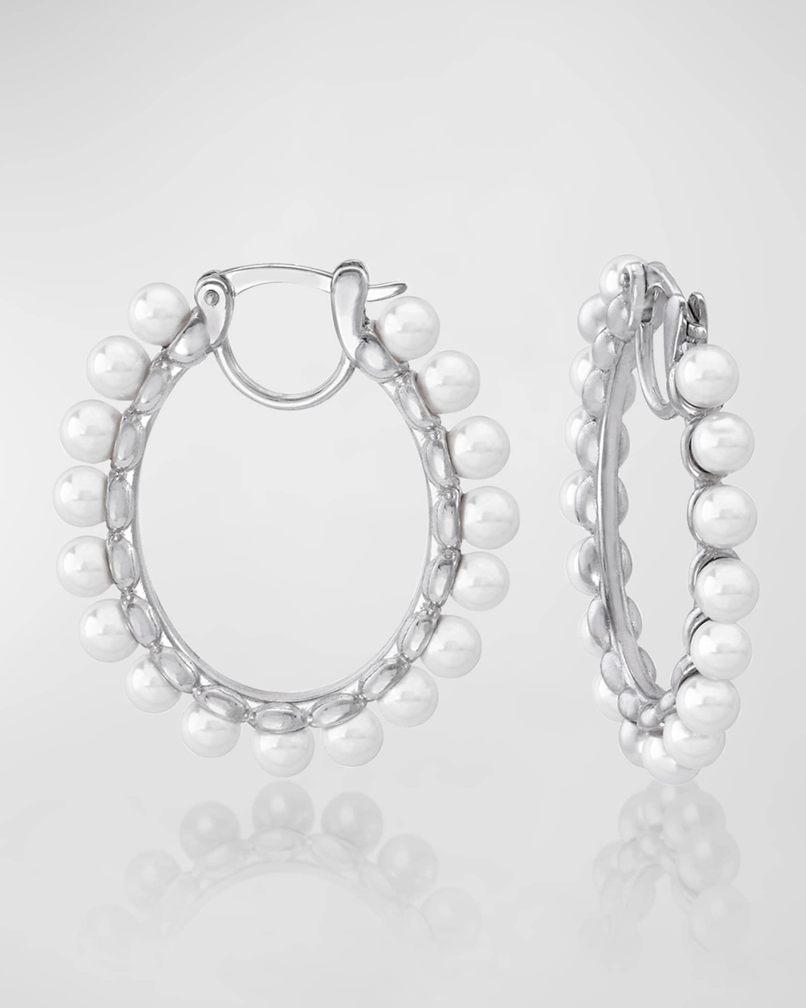 Majorica Ada Pearl Hoop Earrings | Neiman Marcus