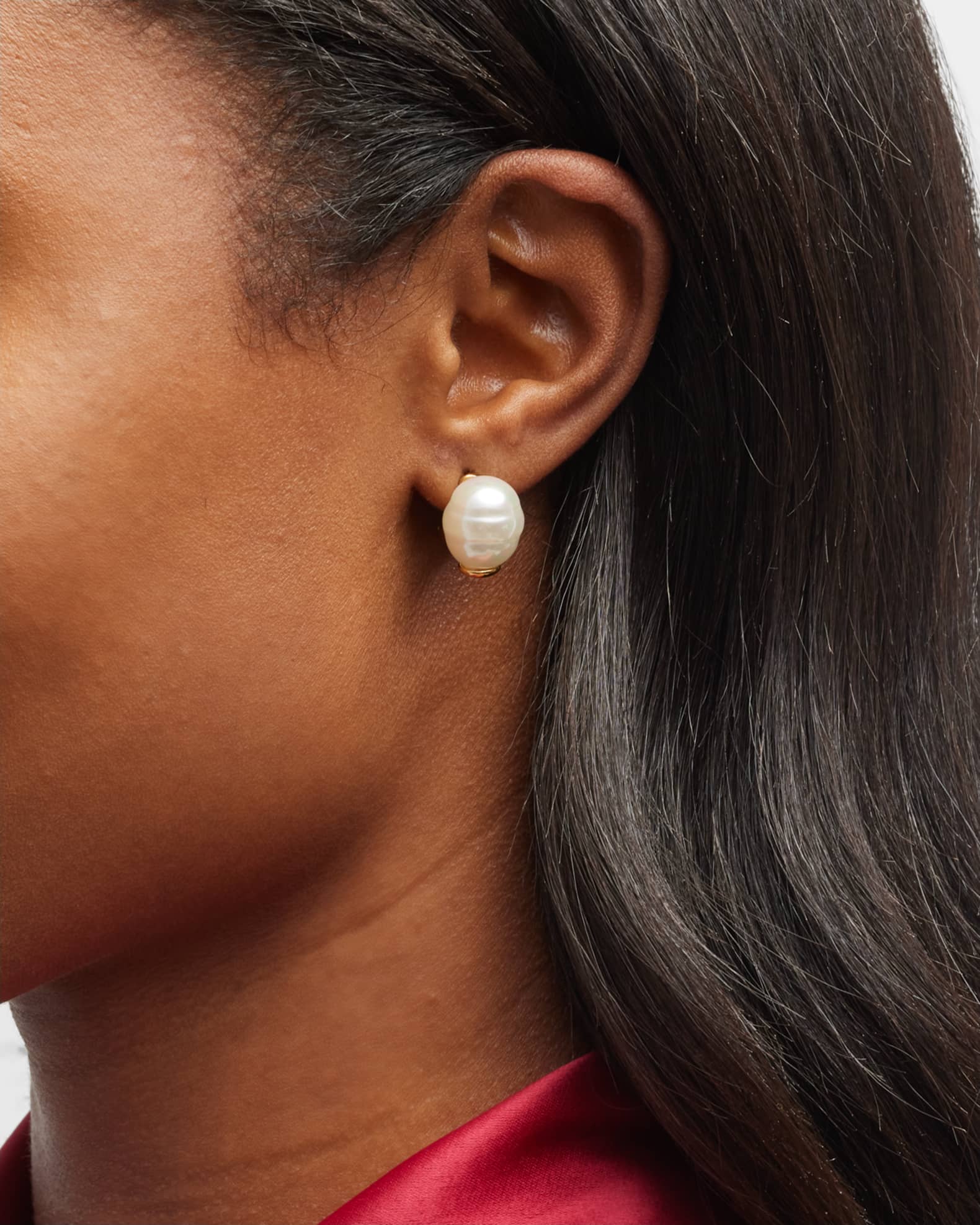 Majorica Agora Pearl Omega Earrings | Neiman Marcus