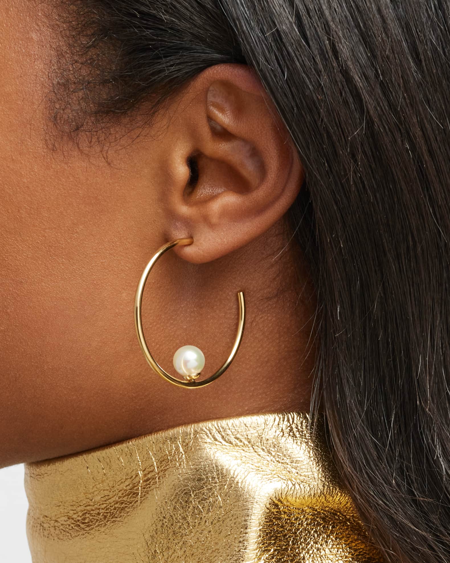 Majorica Alba Pearl Hoop Earrings | Neiman Marcus