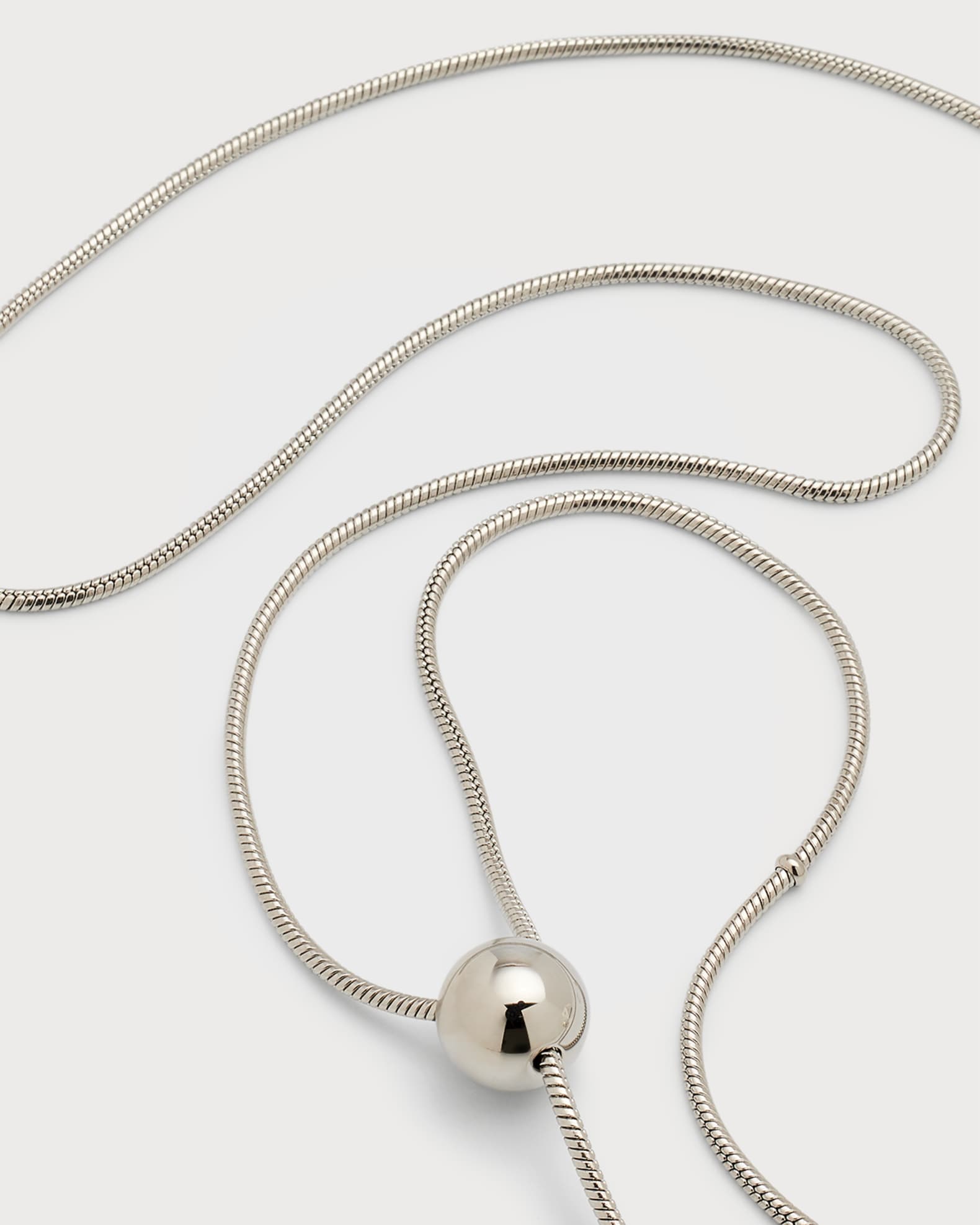 Majorica Aura Pearl Slider Necklace, Stainless Steel | Neiman Marcus