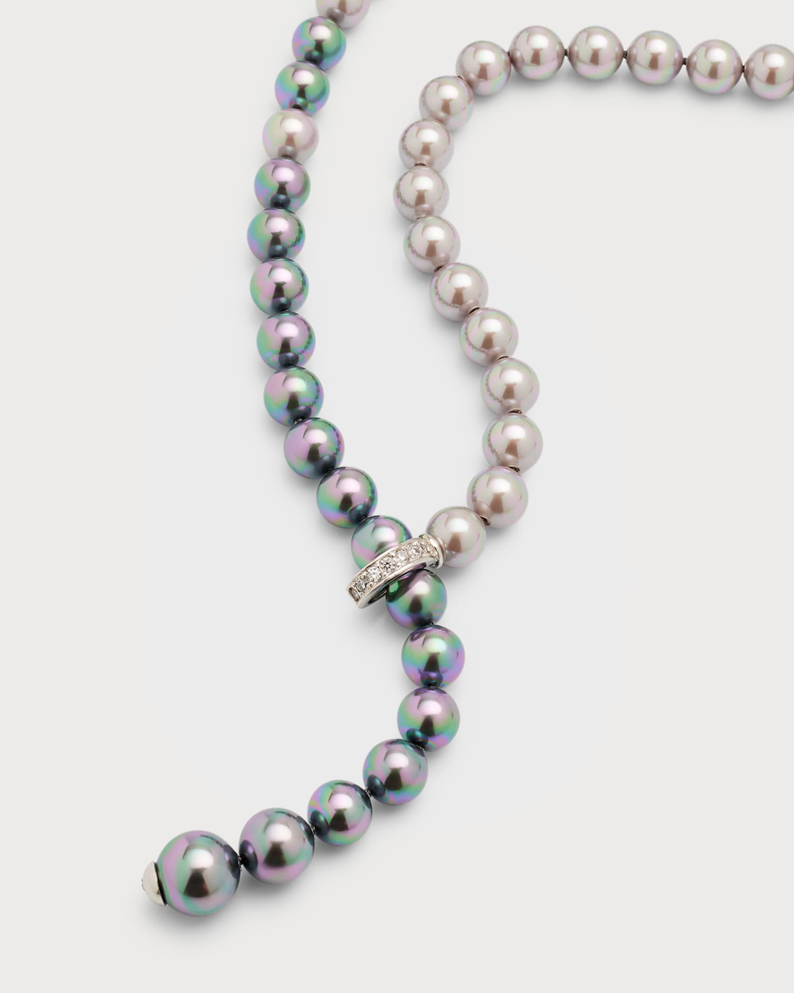 Majorica Diana Two-Tone Pearl Y-Necklace with Cubic Zirconia Clasp ...