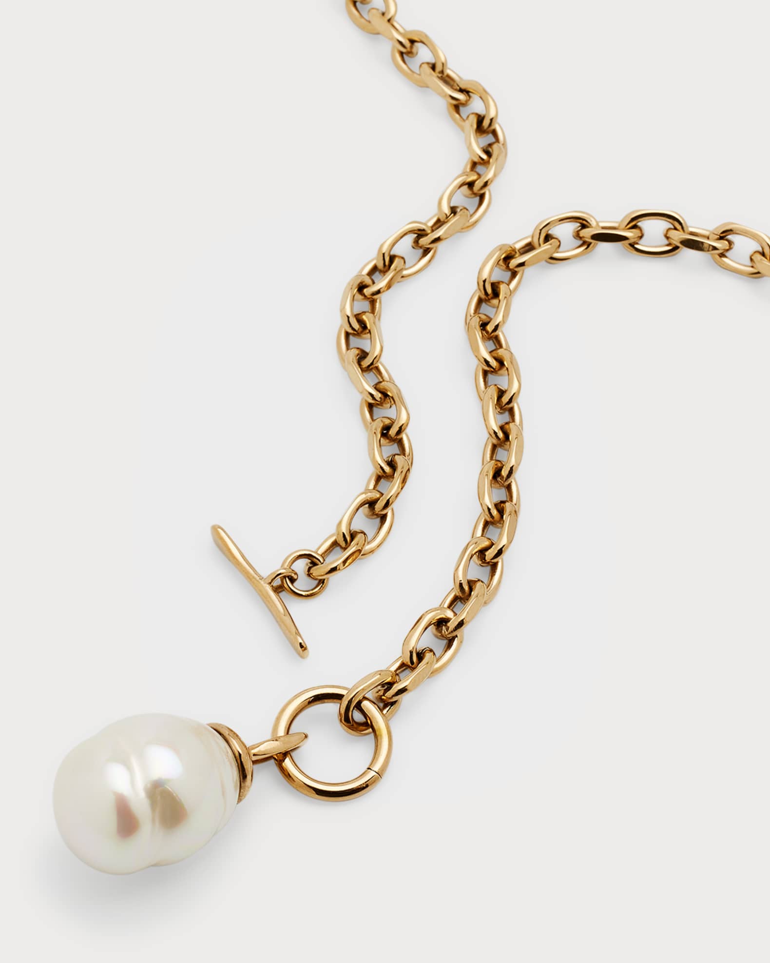 Majorica Tender Pearl Toggle Necklace, White | Neiman Marcus