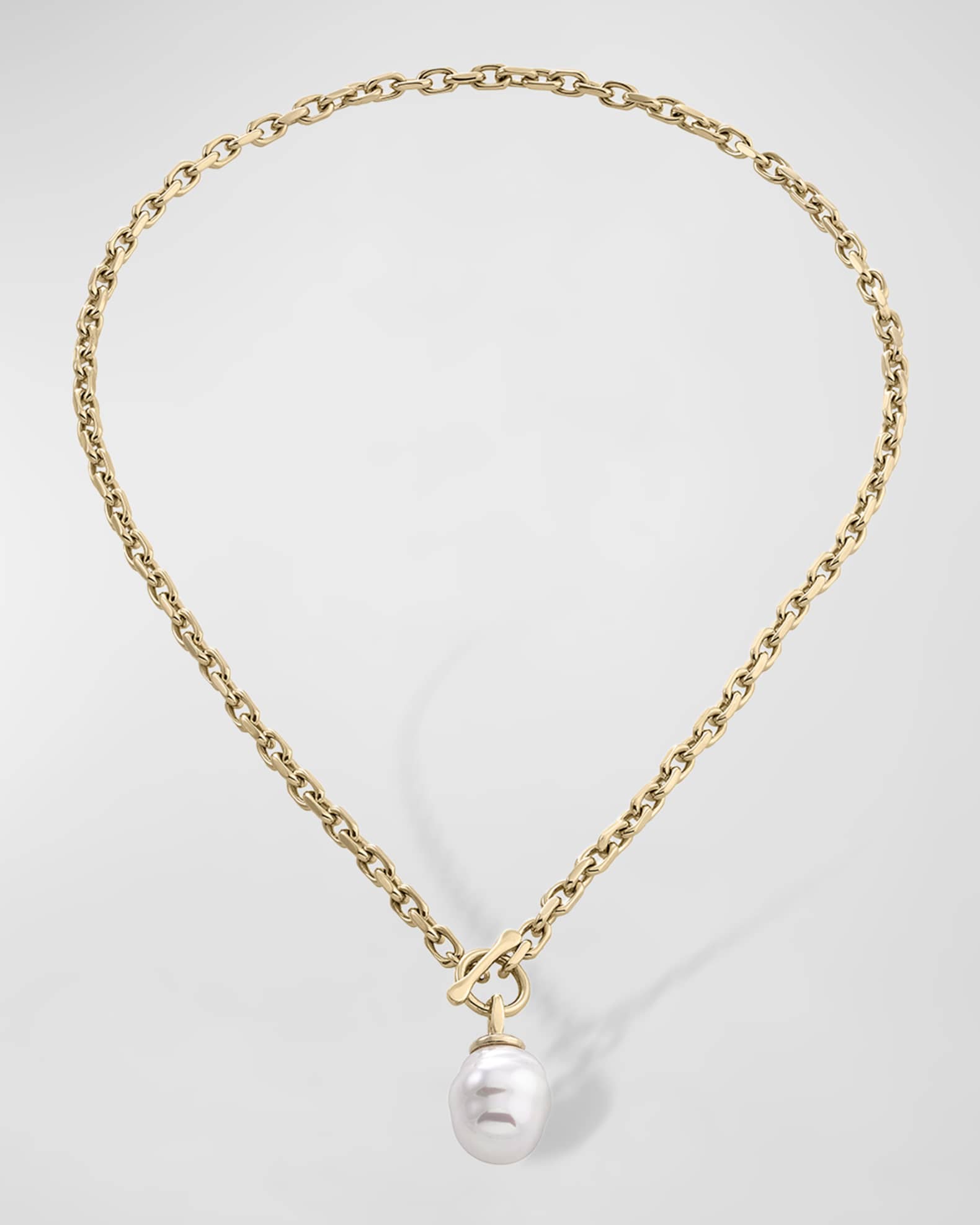 Majorica Tender Pearl Toggle Necklace, White | Neiman Marcus